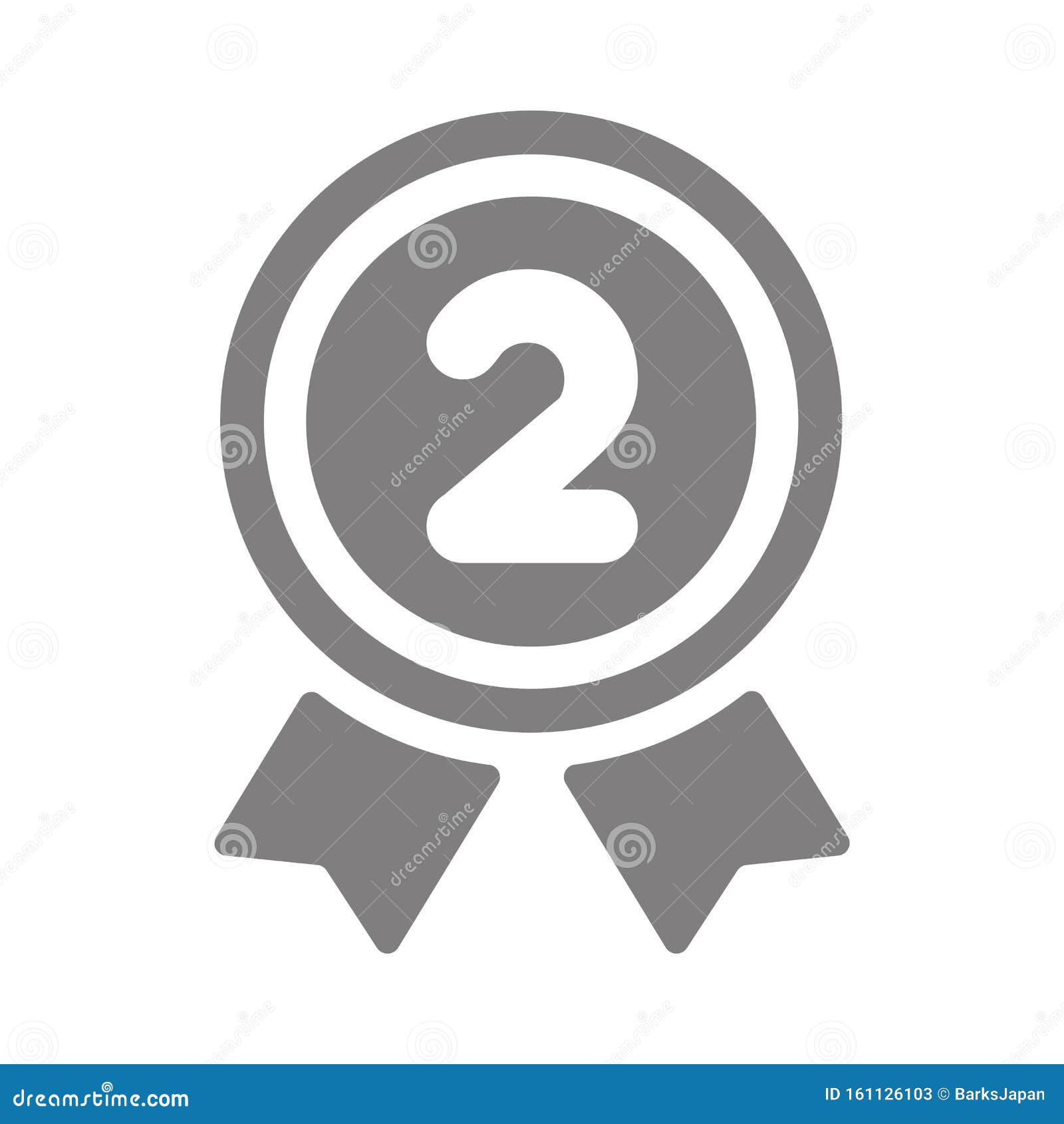 Ranking Medal Icon Flat Illustration / 2nd Place Stock Vector ...