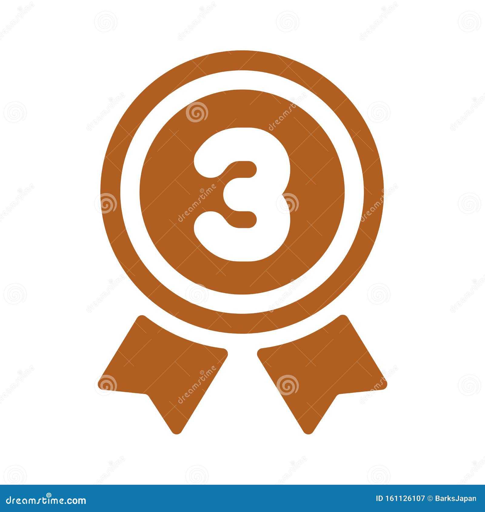 Ranking Medal Icon Flat Illustration / 3rd Place Stock Vector ...