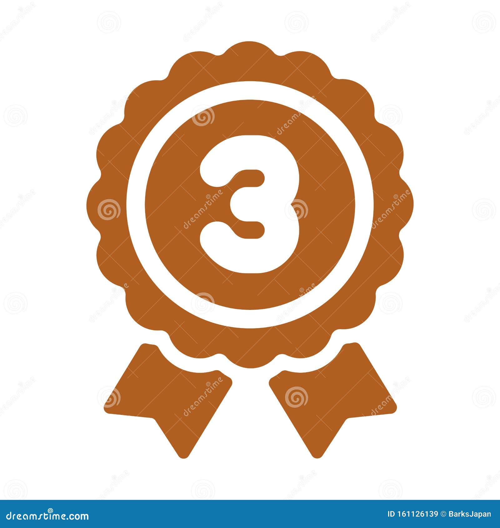 Ranking Medal Icon Flat Illustration / 3rd Place Stock Vector ...