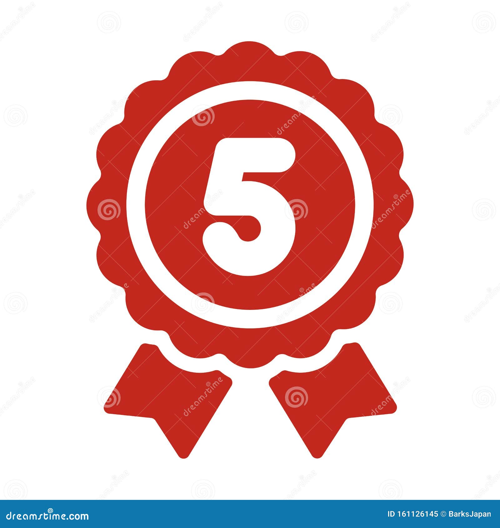 Ranking Medal Icon Flat Illustration / 5th Place Stock Vector ...