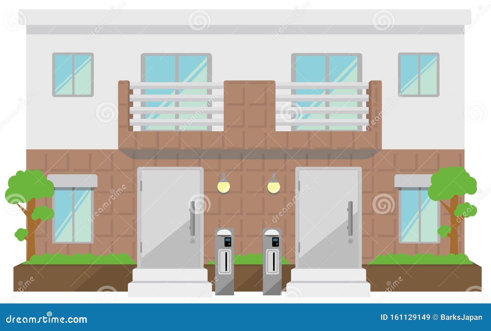 Two Families Home / Duplex Home Vector Illustration Stock Vector ...