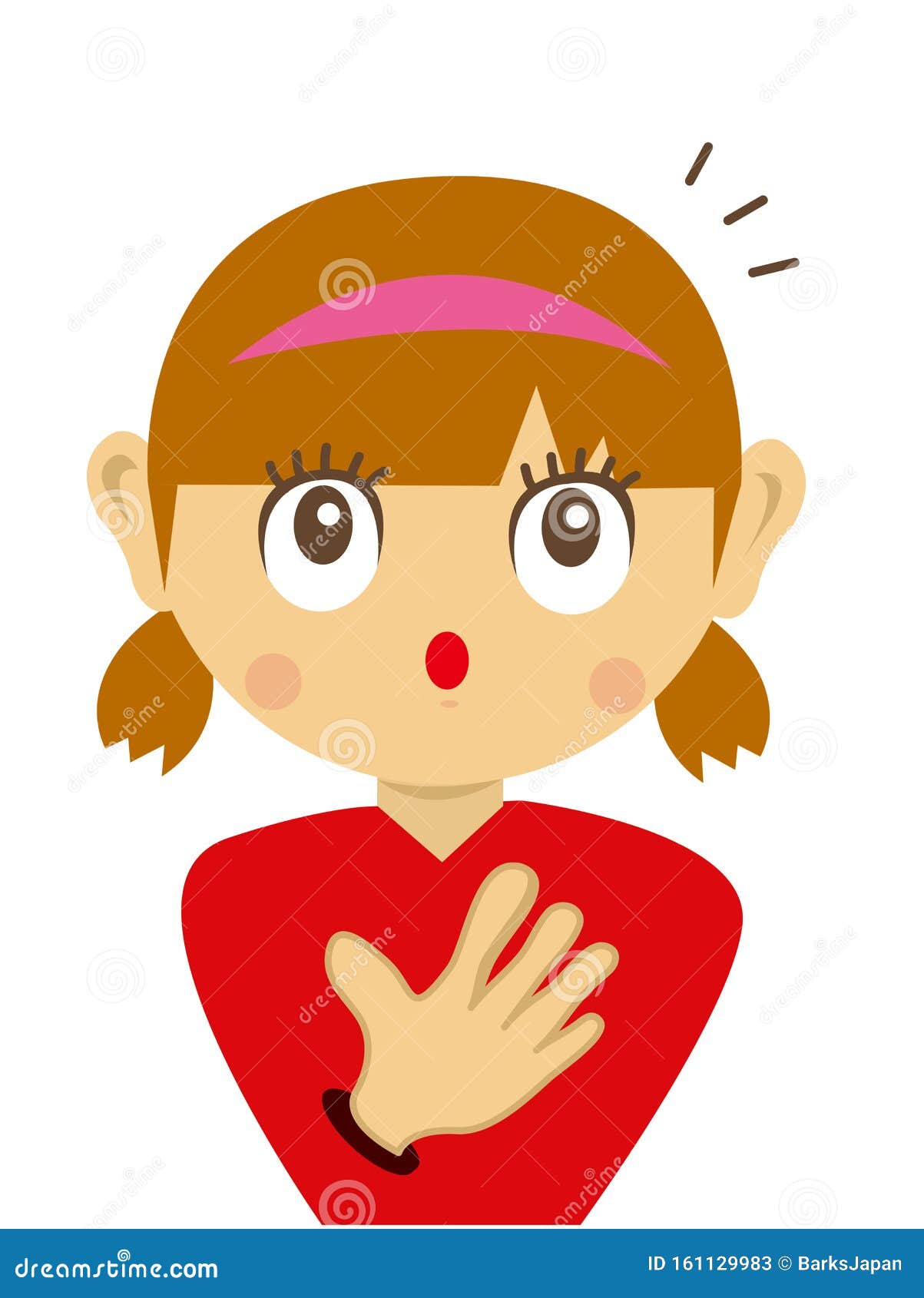 Young Woman Noticed Something Illustration. Stock Vector - Illustration ...