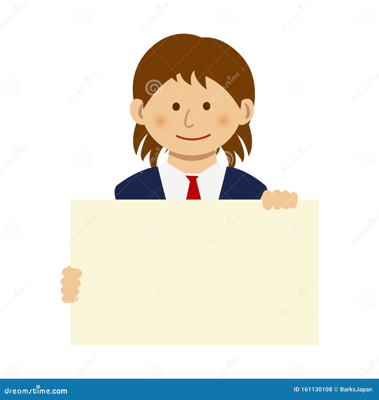 Young Female Student Holding a Paper Board /placard Illustration Stock ...