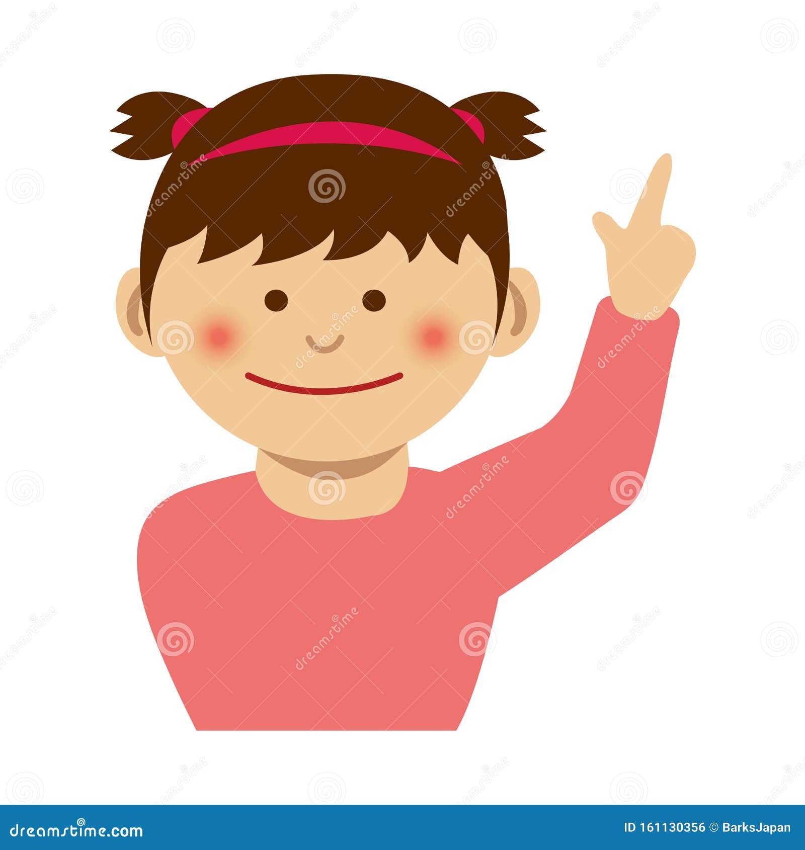 Girl Pointing at Something Illustration Stock Vector - Illustration of ...