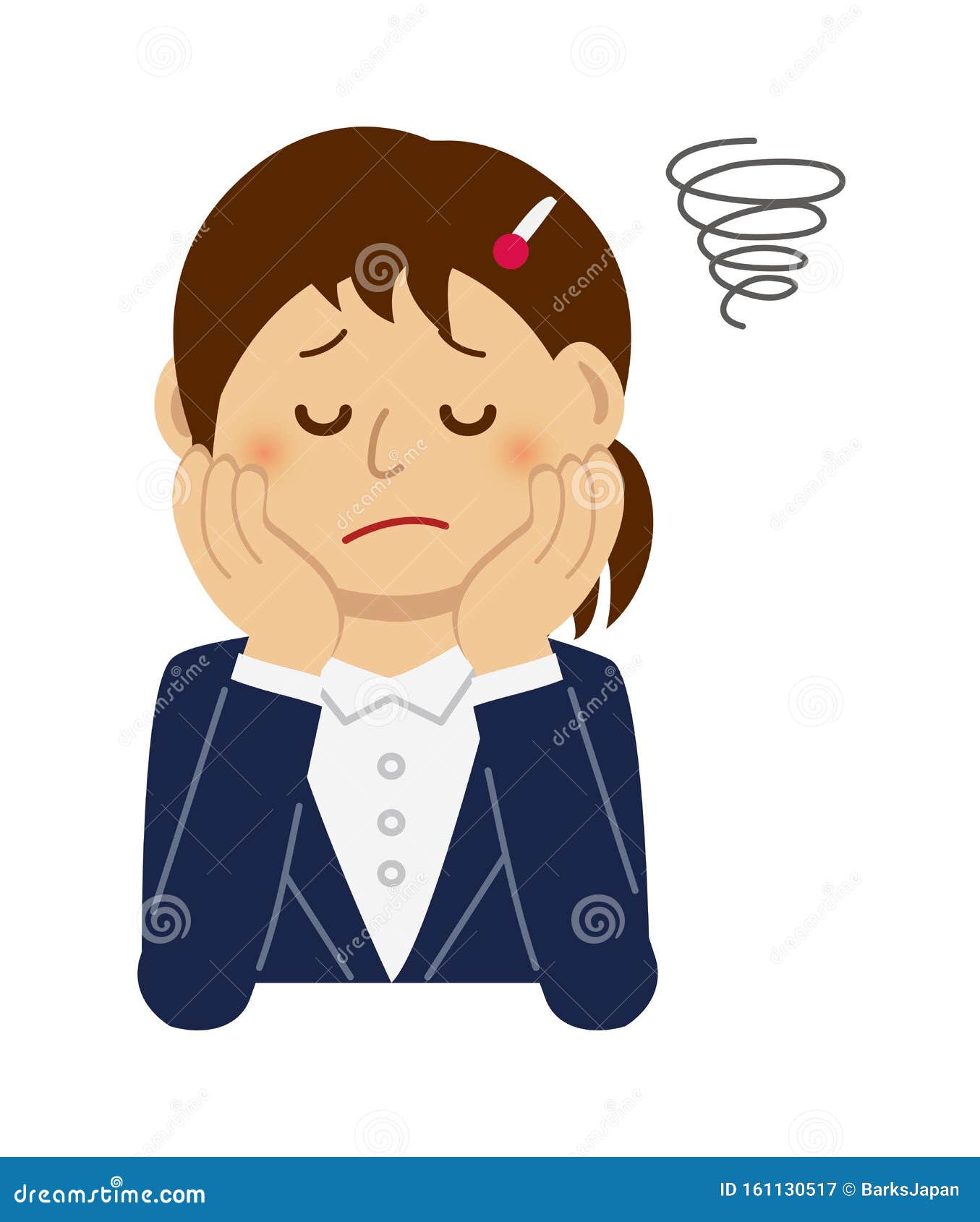 Thinking / Troubled / Suffering Business Woman Illustration Stock ...