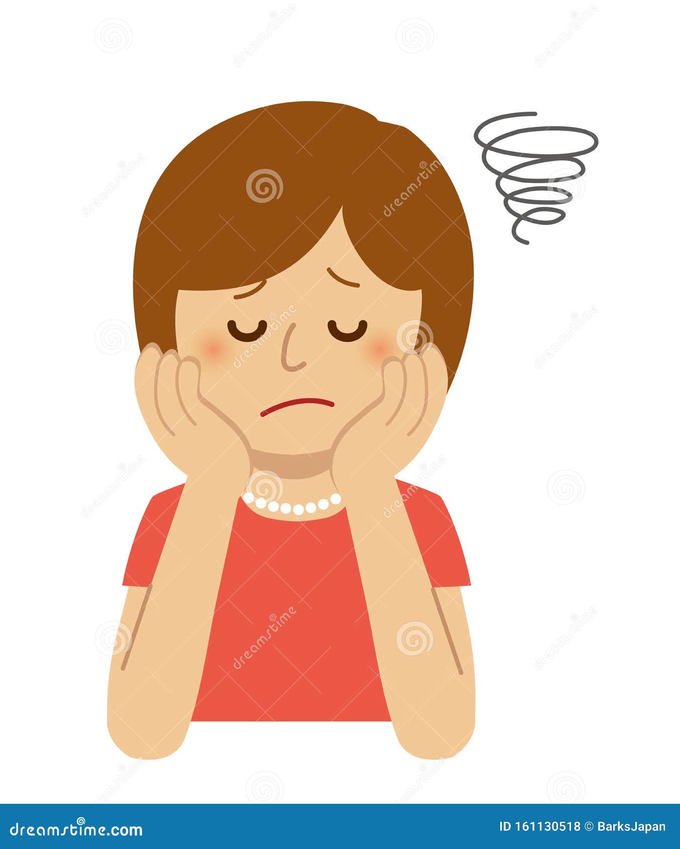 Thinking / Troubled / Suffering Woman Illustration Stock Vector ...
