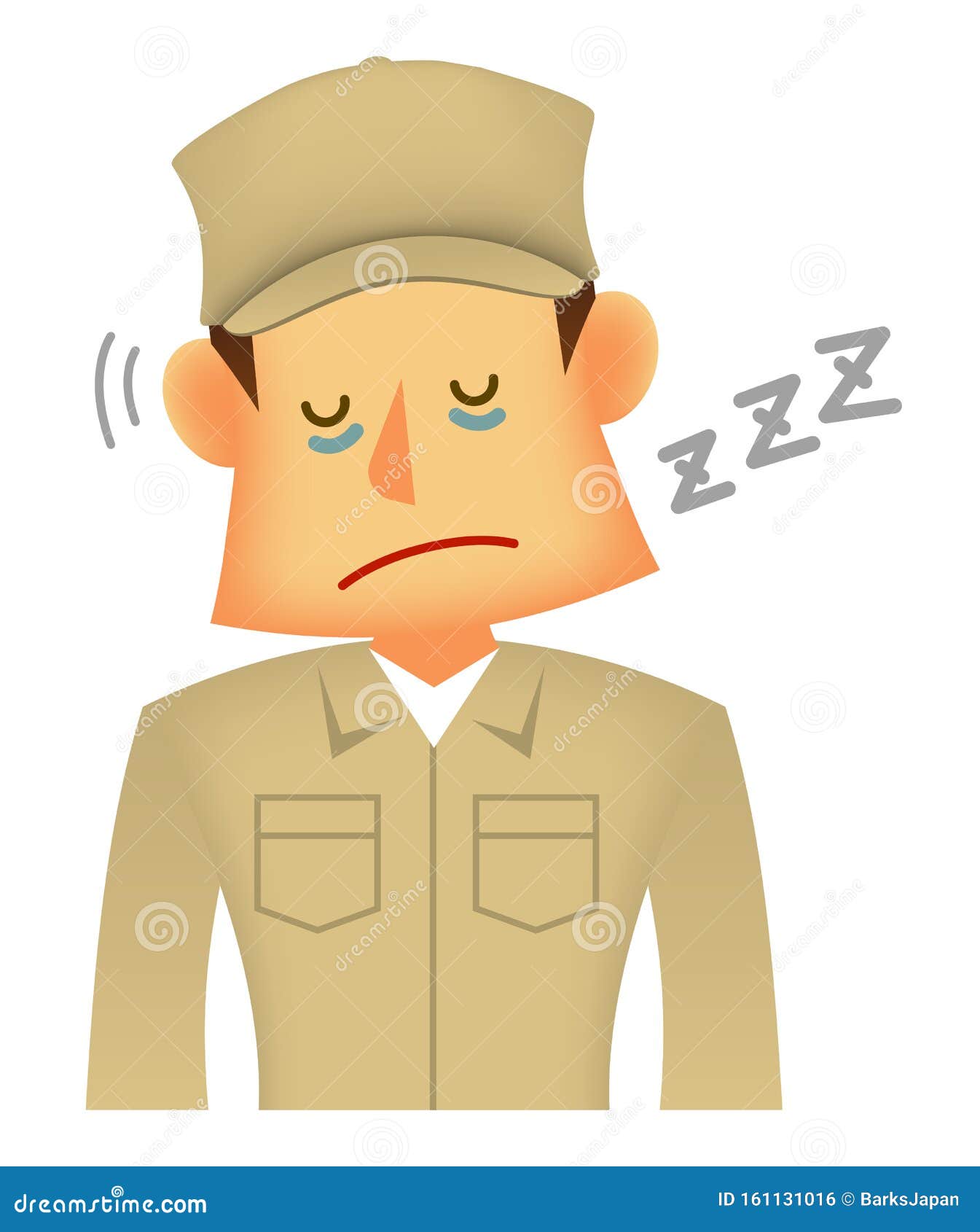 Young Asian Blue Collar Worker Vector Illustration / Upper Body Stock ...