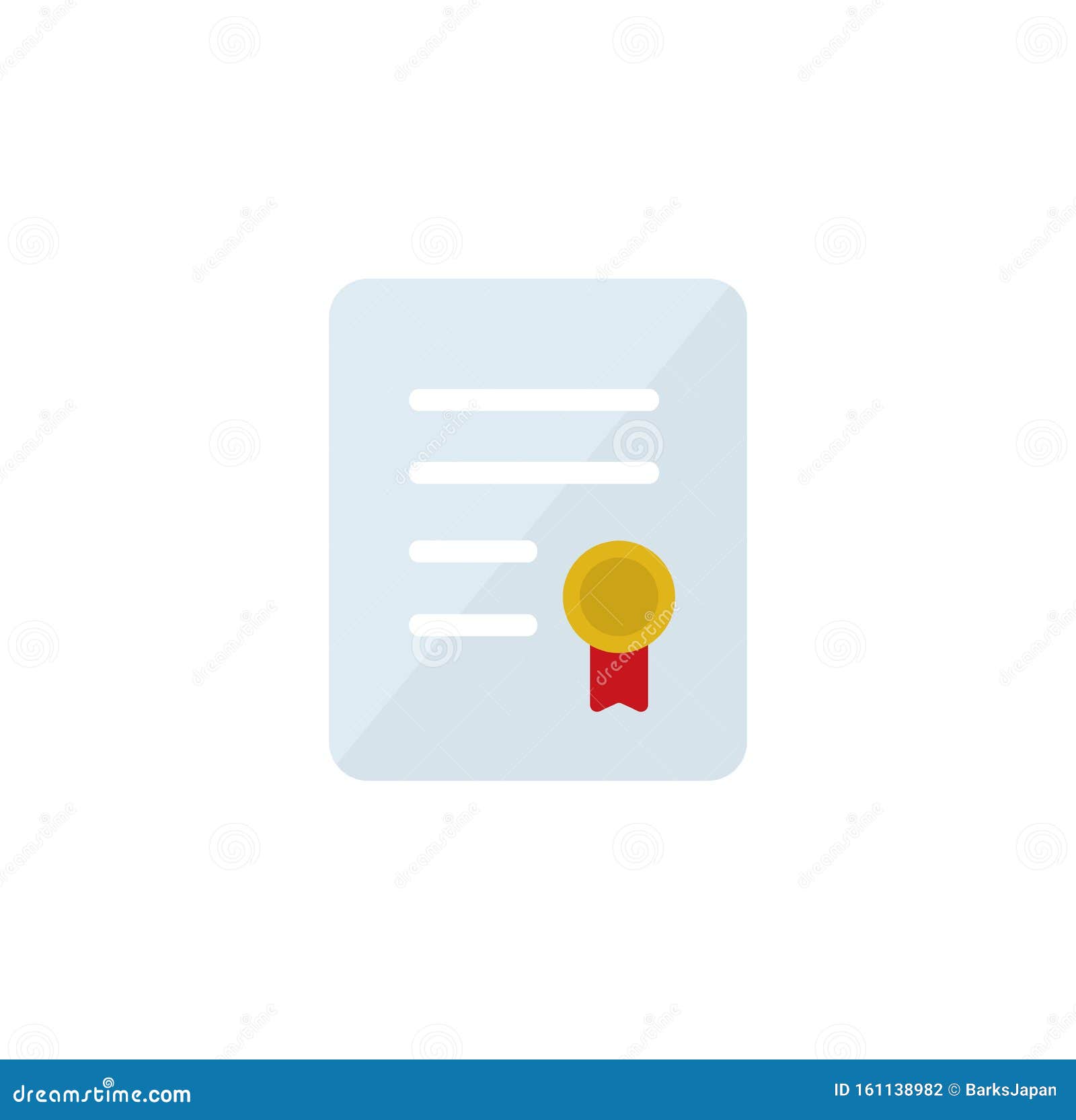 Certificate , award icon stock vector. Illustration of ribbon - 161138982