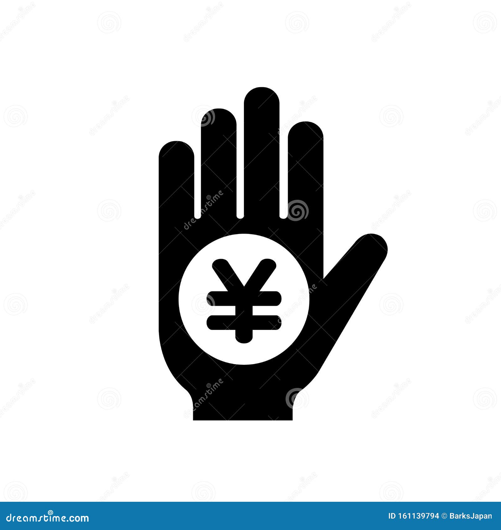 JPY on Hand Icon / Japanese Yen Mark Stock Vector - Illustration of ...