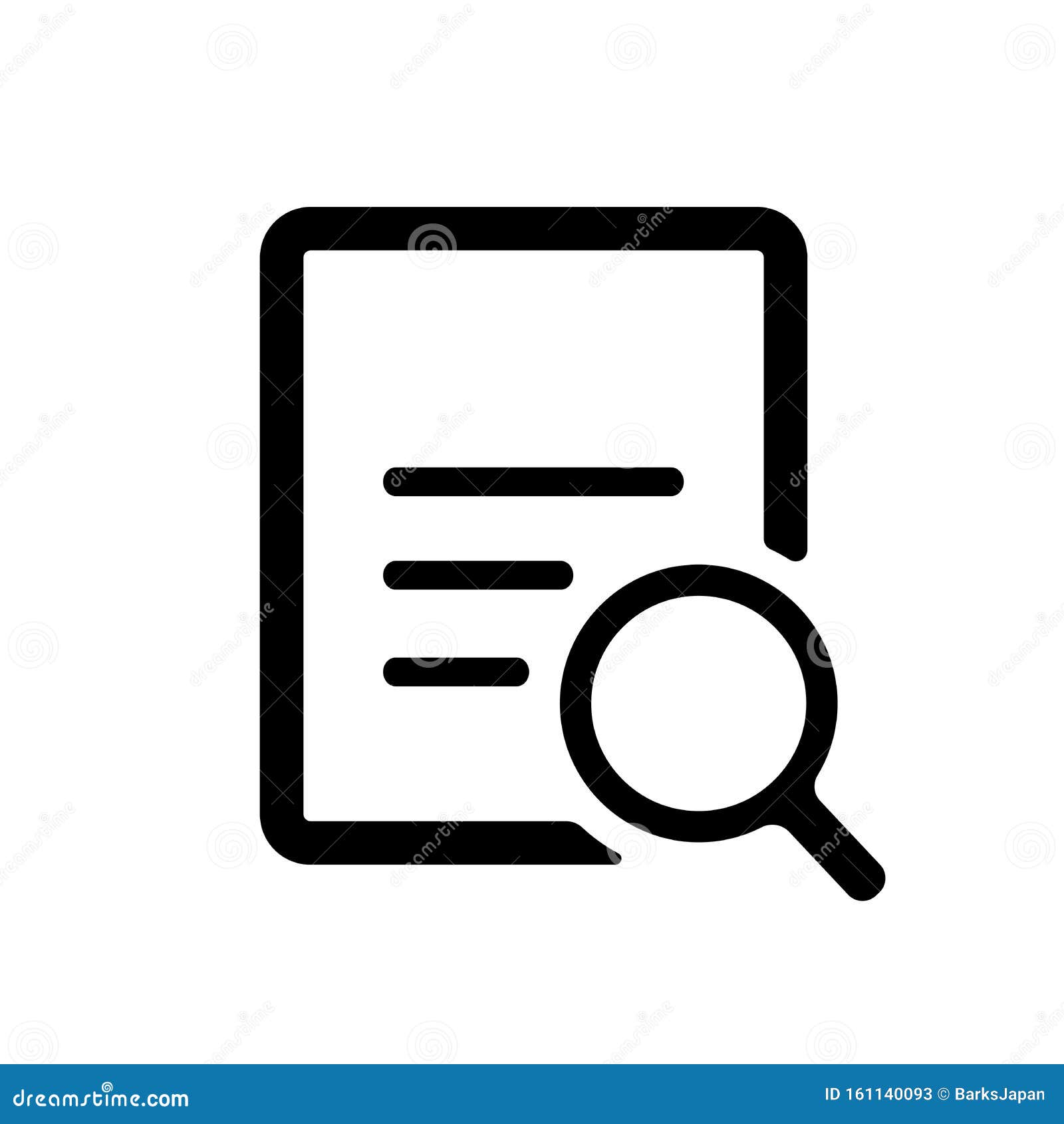 Search document icon stock vector. Illustration of file - 161140093