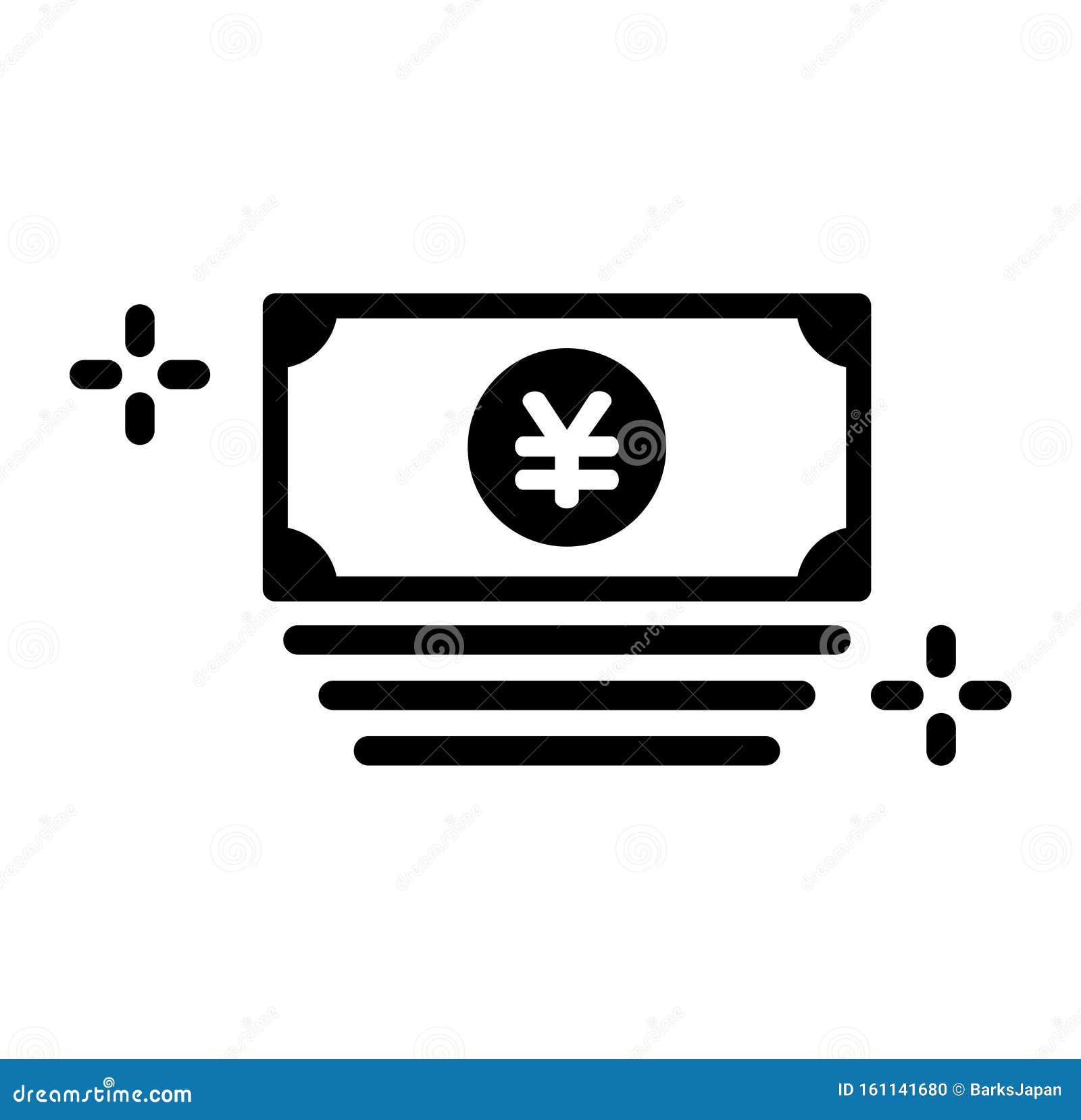 Bill, Wad of Money, Cash Icon / JPY, Japanese Yen Stock Vector ...