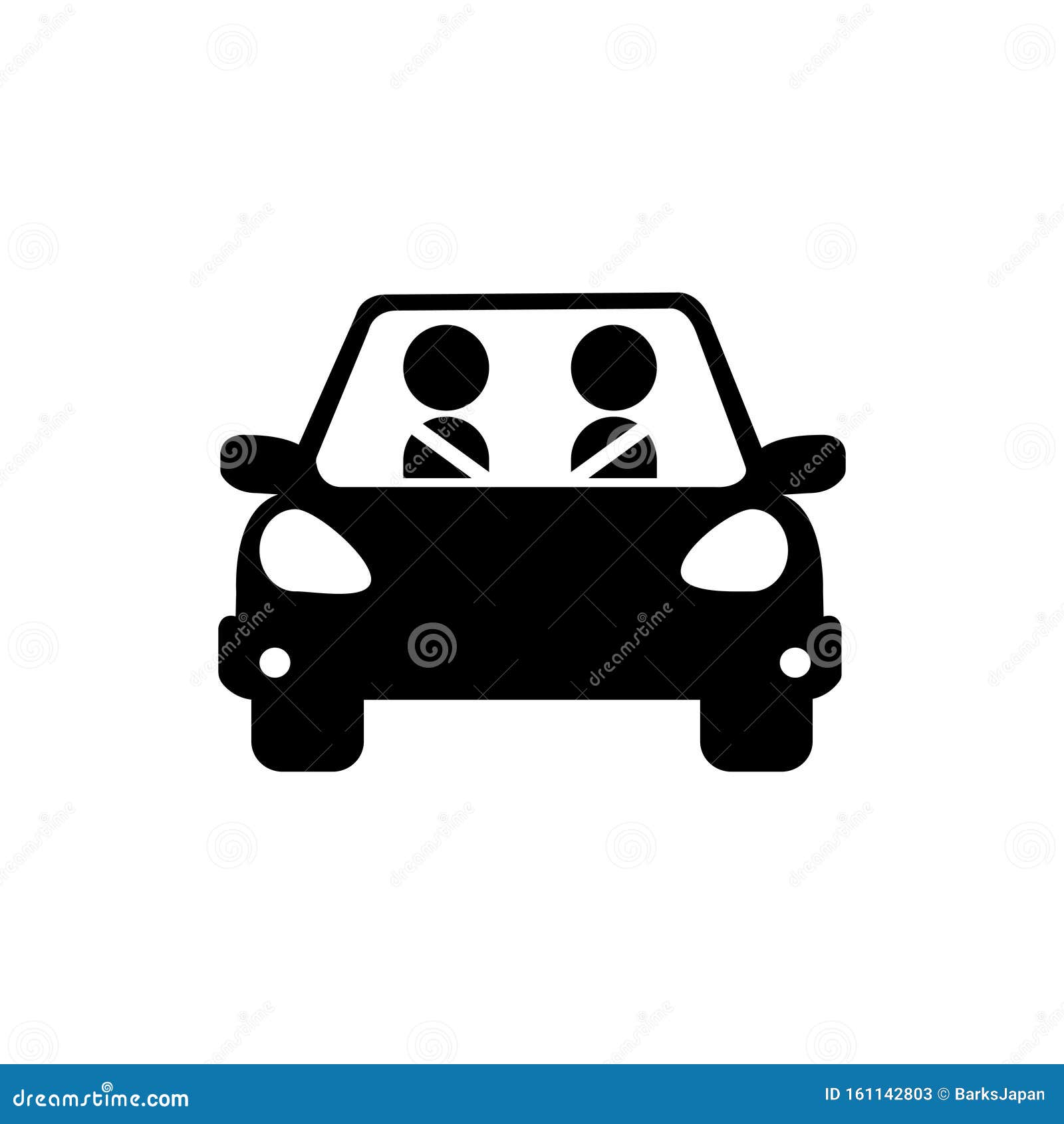Car Icon / with Driver and Passenger Stock Vector - Illustration of ...