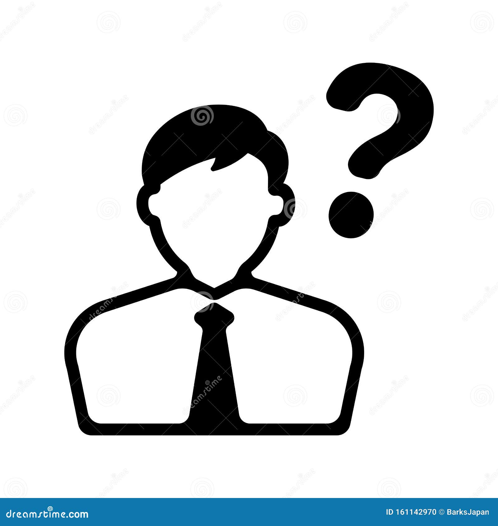 Business Man with Question Mark Icon Stock Vector - Illustration of ...