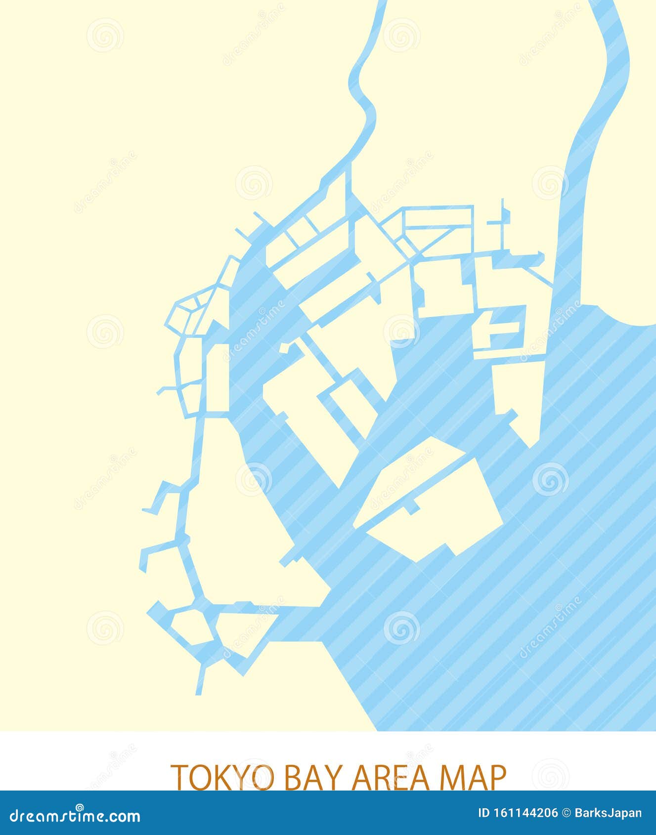 Tokyo bay area map stock vector. Illustration of road - 161144206