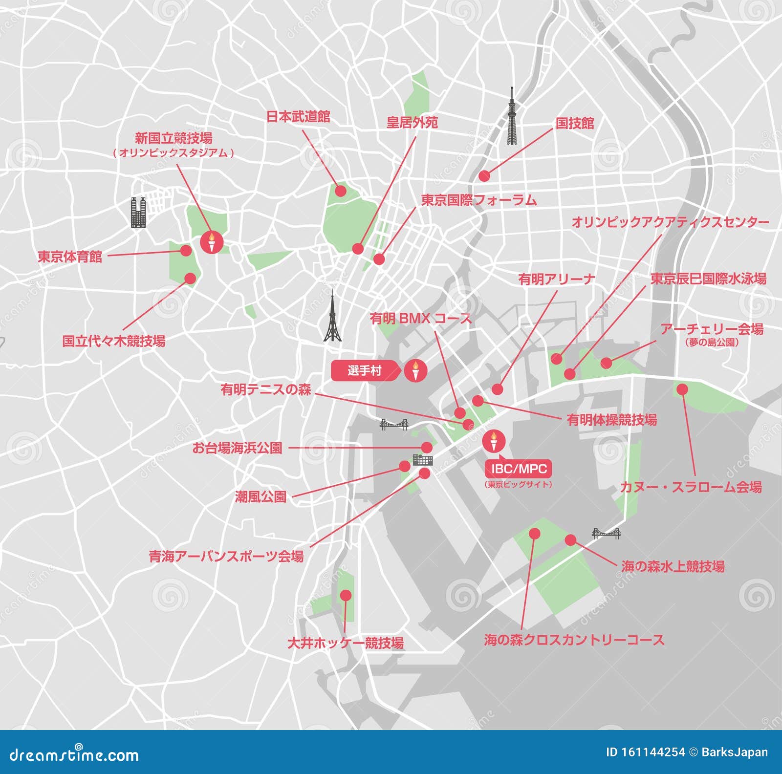 Tokyo Metropolitan Area Competition Location Map / Japanese Stock ...