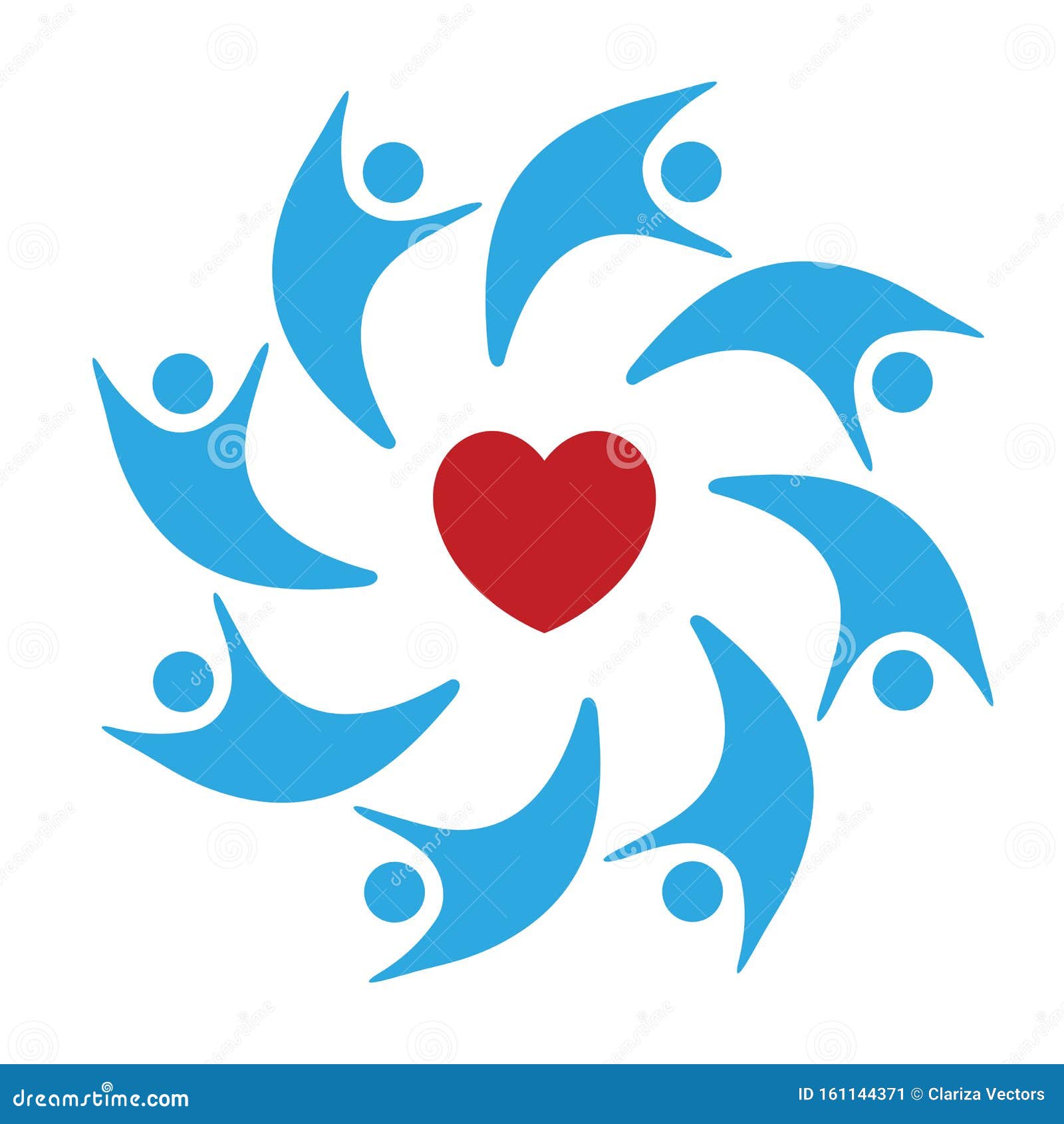 Teamwork Love People Circle Shape Together Vector Symbol. Stock Vector ...