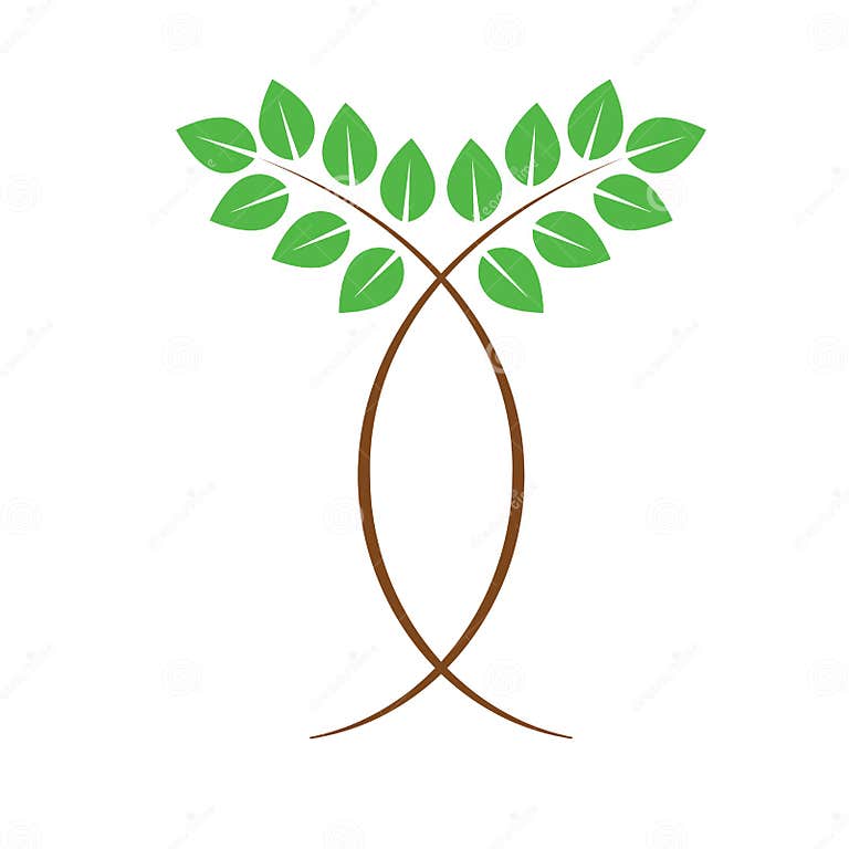 Green Leaf Parent Kids Love Parenting Care Symbol Icon Design Vector ...