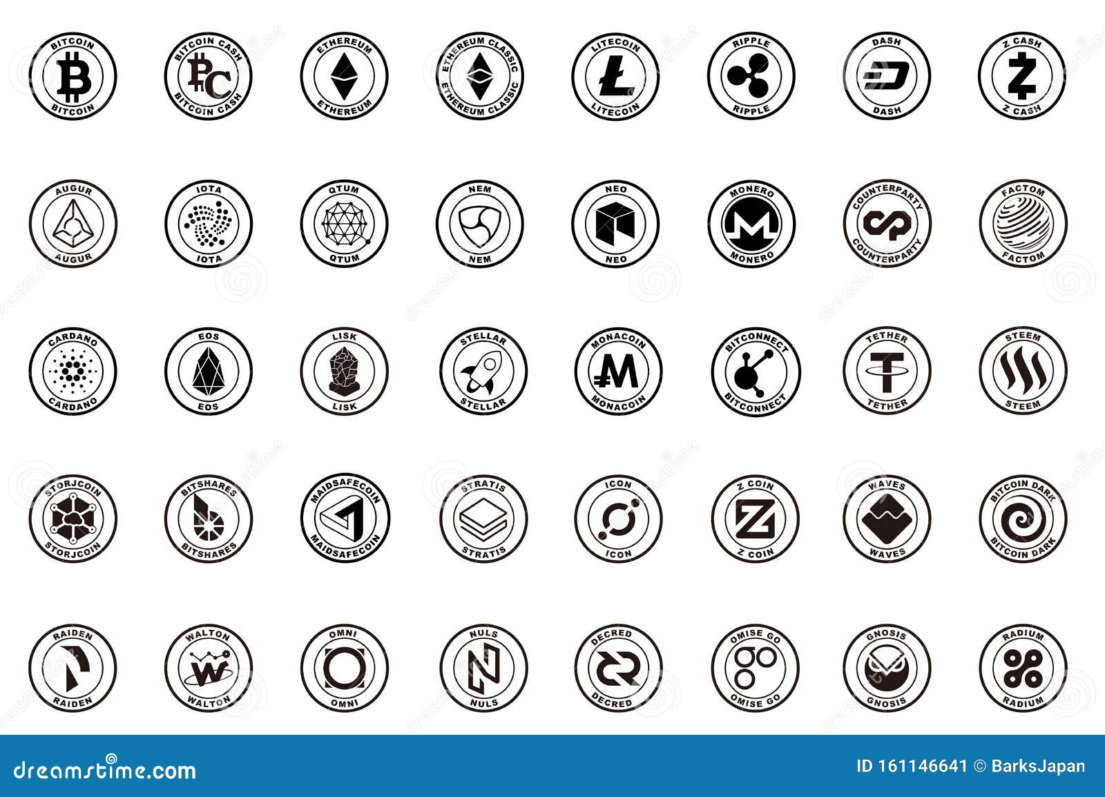 Major Crypto Currency Icon Set Editorial Photo - Illustration of ...