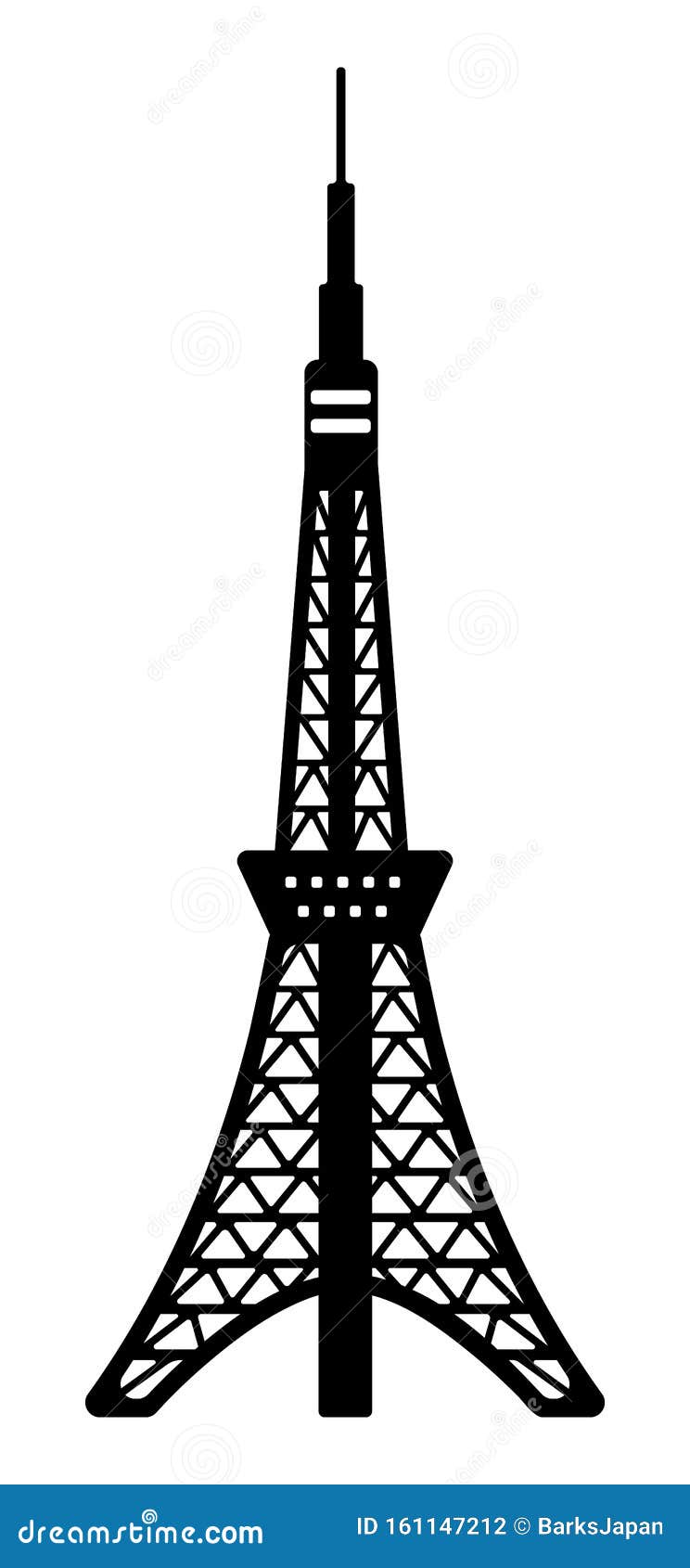 Tokyo Landmark Building / Tokyo Tower Stock Vector - Illustration of ...