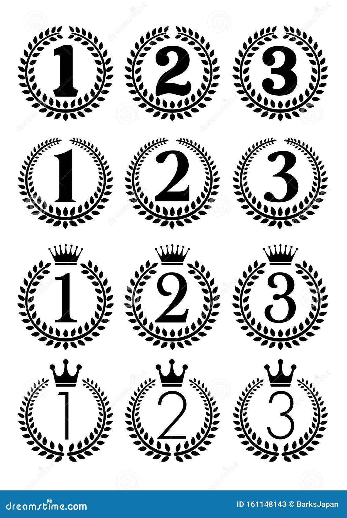 Wreath Frame Ranking Illustration Set Stock Vector - Illustration of ...