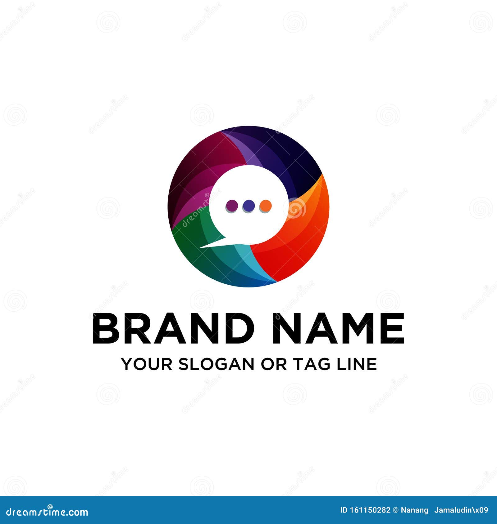 Chat Vector Logo Design Full Color Stock Vector - Illustration of full ...