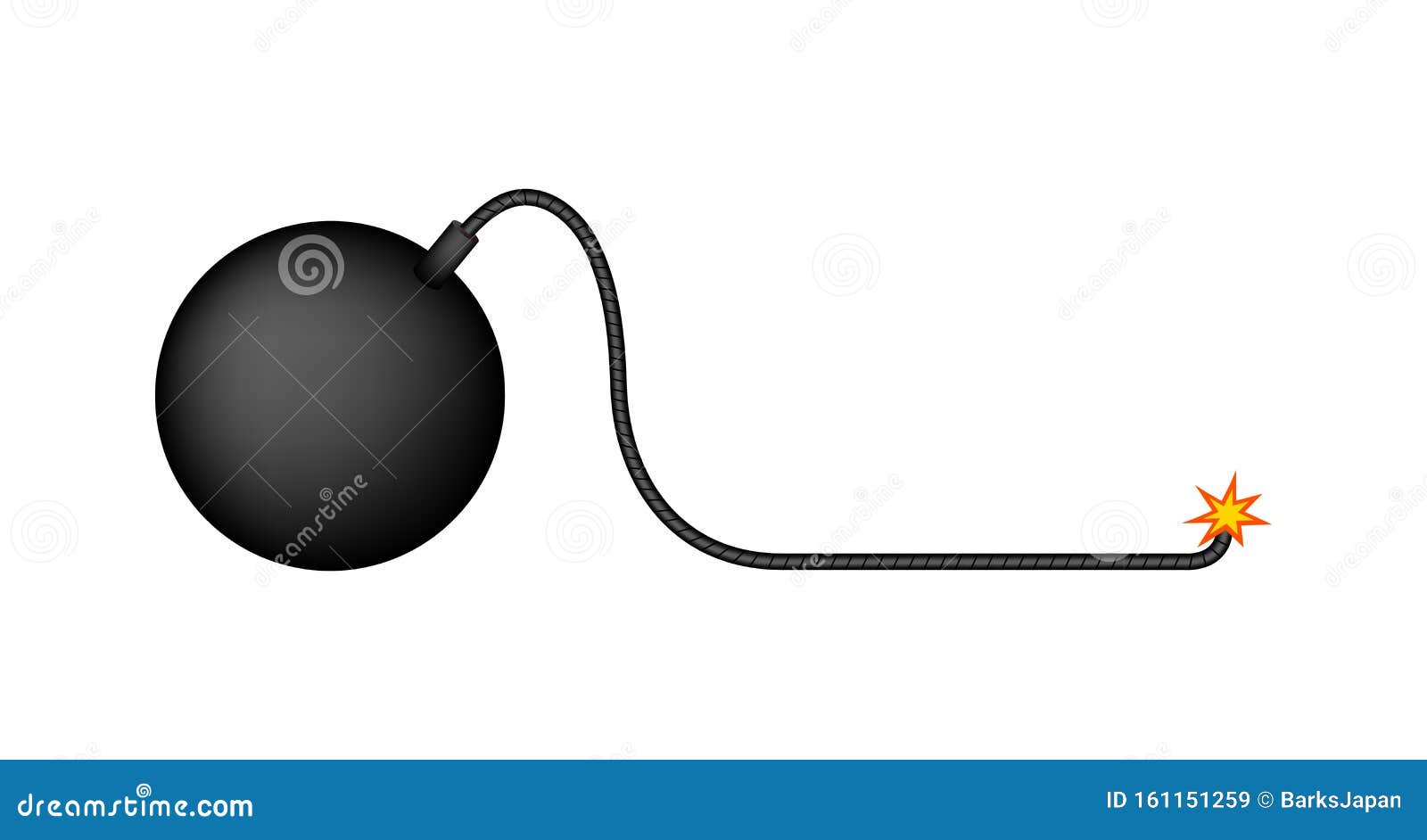 Round Bomb Illustration / Long Fuse Stock Vector - Illustration of ...