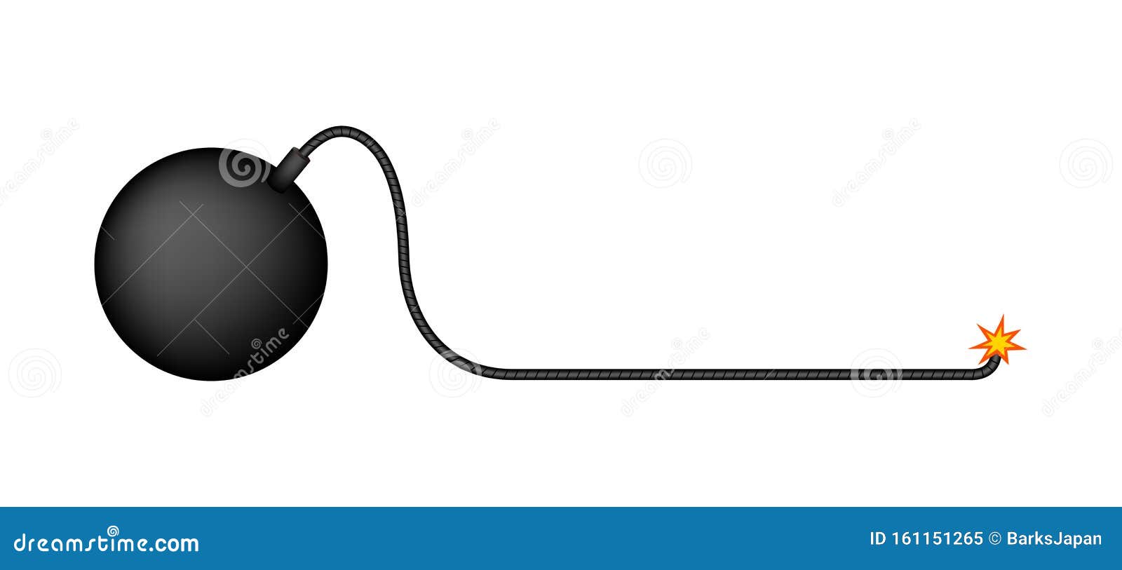 Round Bomb Illustration / Long Fuse Stock Vector - Illustration of ...