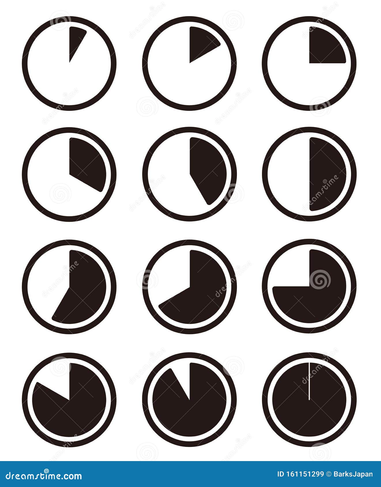Time / Rate Progression Icon Set Stock Vector - Illustration of icon ...
