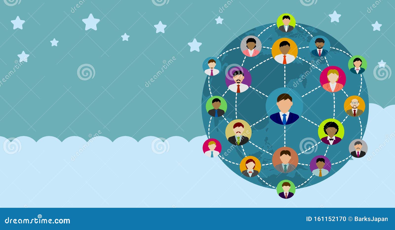 People`s Global Communication Image Banner Stock Vector - Illustration ...