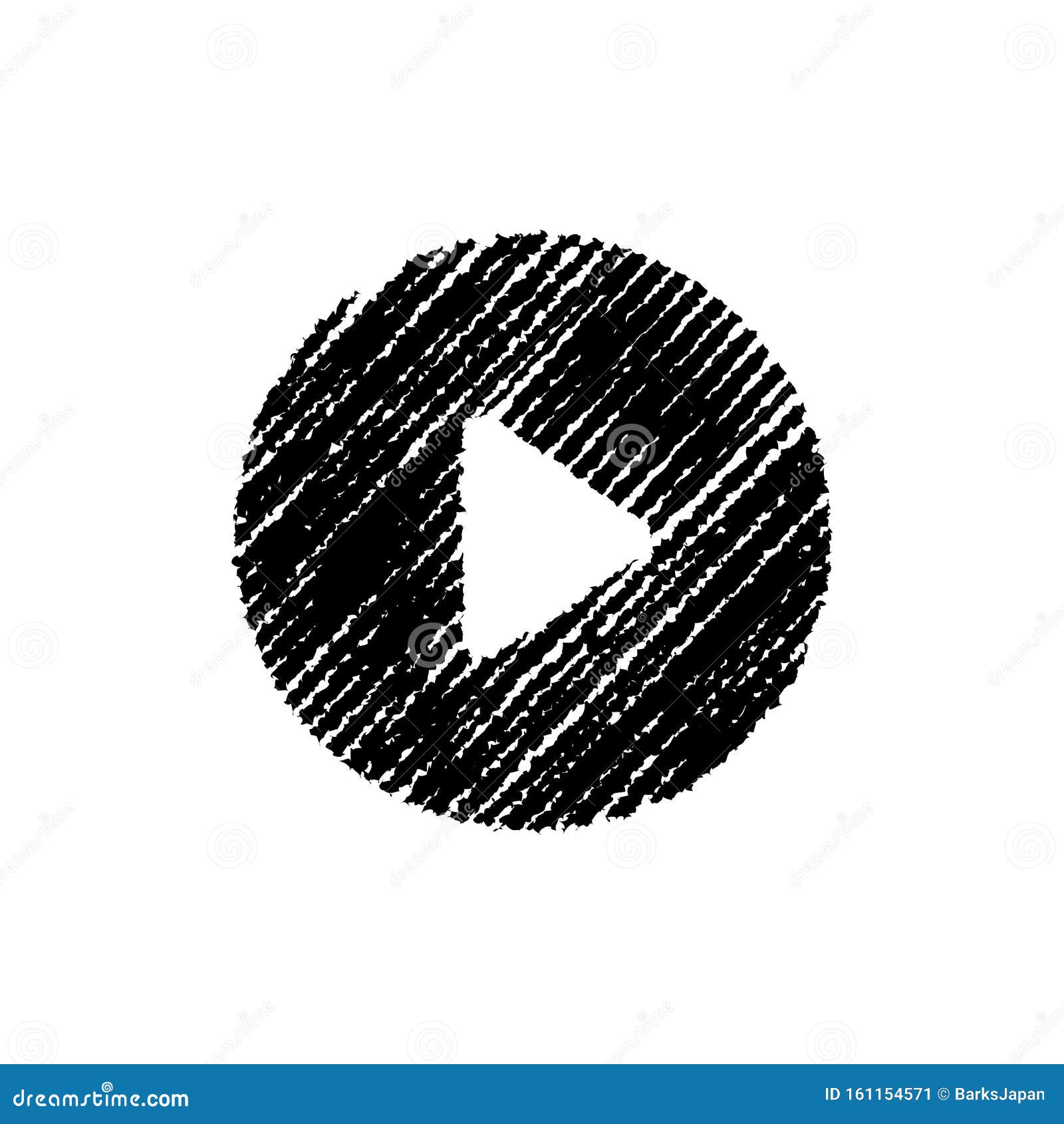 Chalk drawing icon / play stock vector. Illustration of hand - 161154571