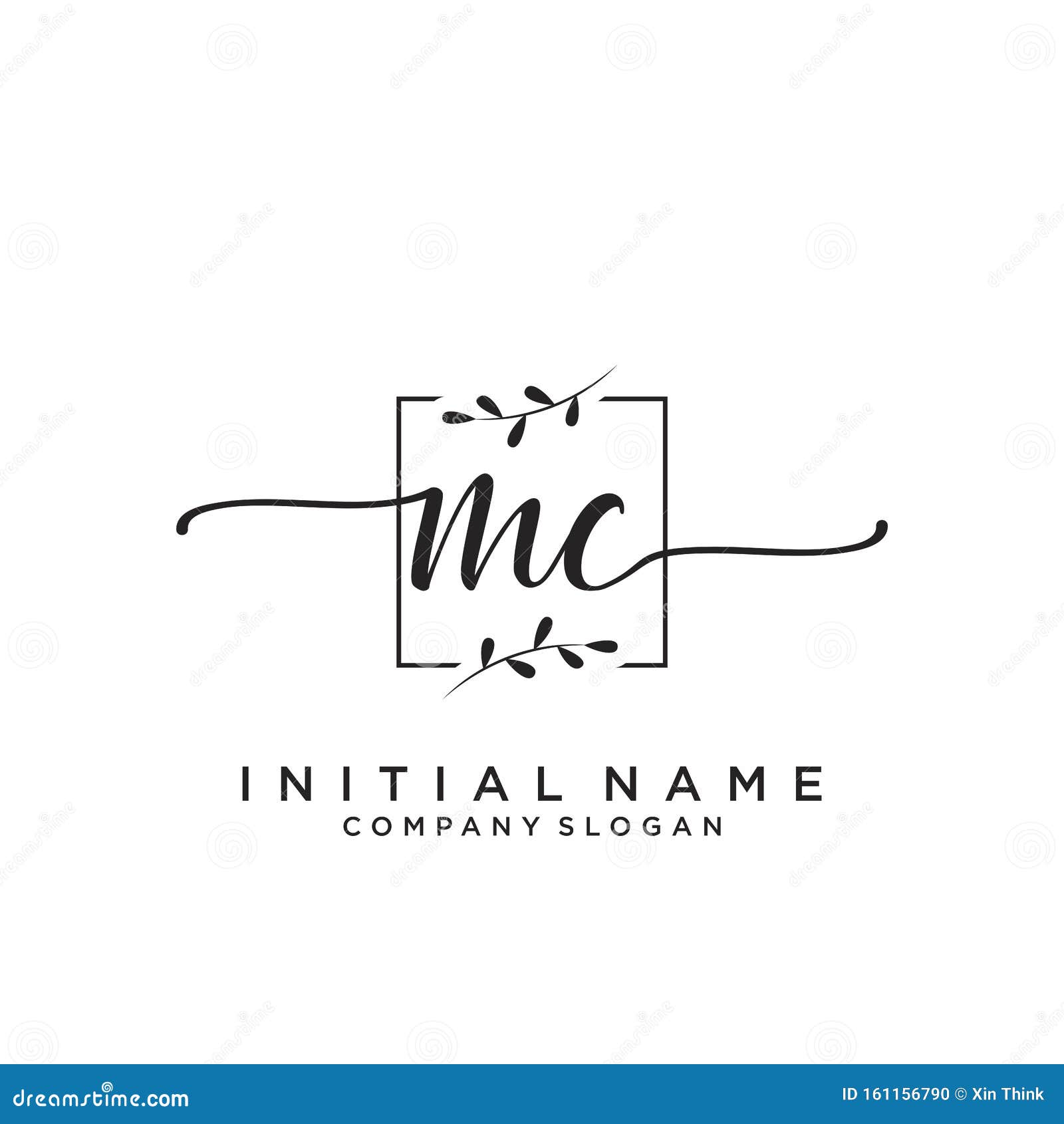 MC Letter Initial Beauty Monogram and Elegant Logo Design, Handwriting ...