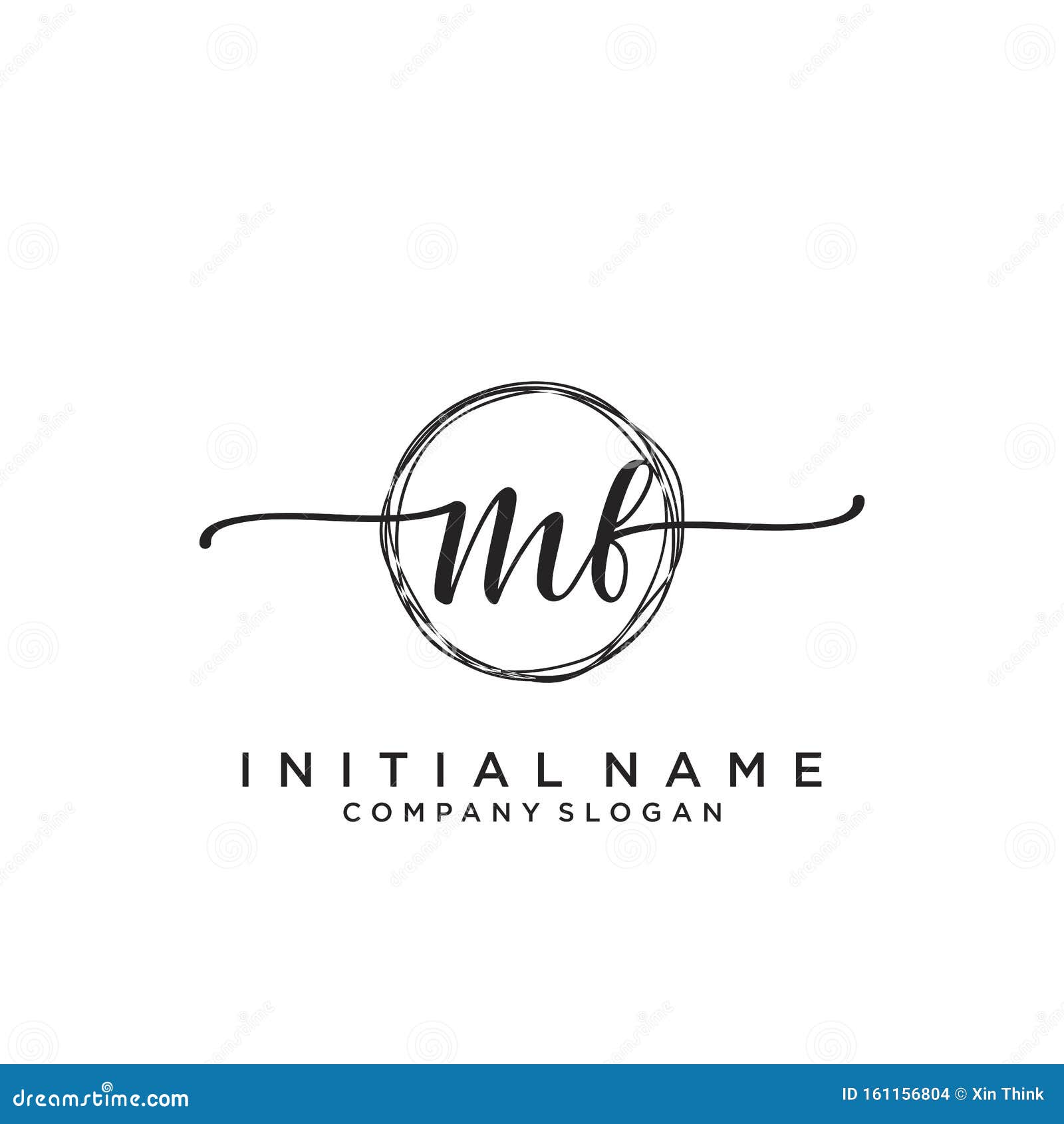MF Letter Initial Beauty Monogram and Elegant Logo Design, Handwriting ...