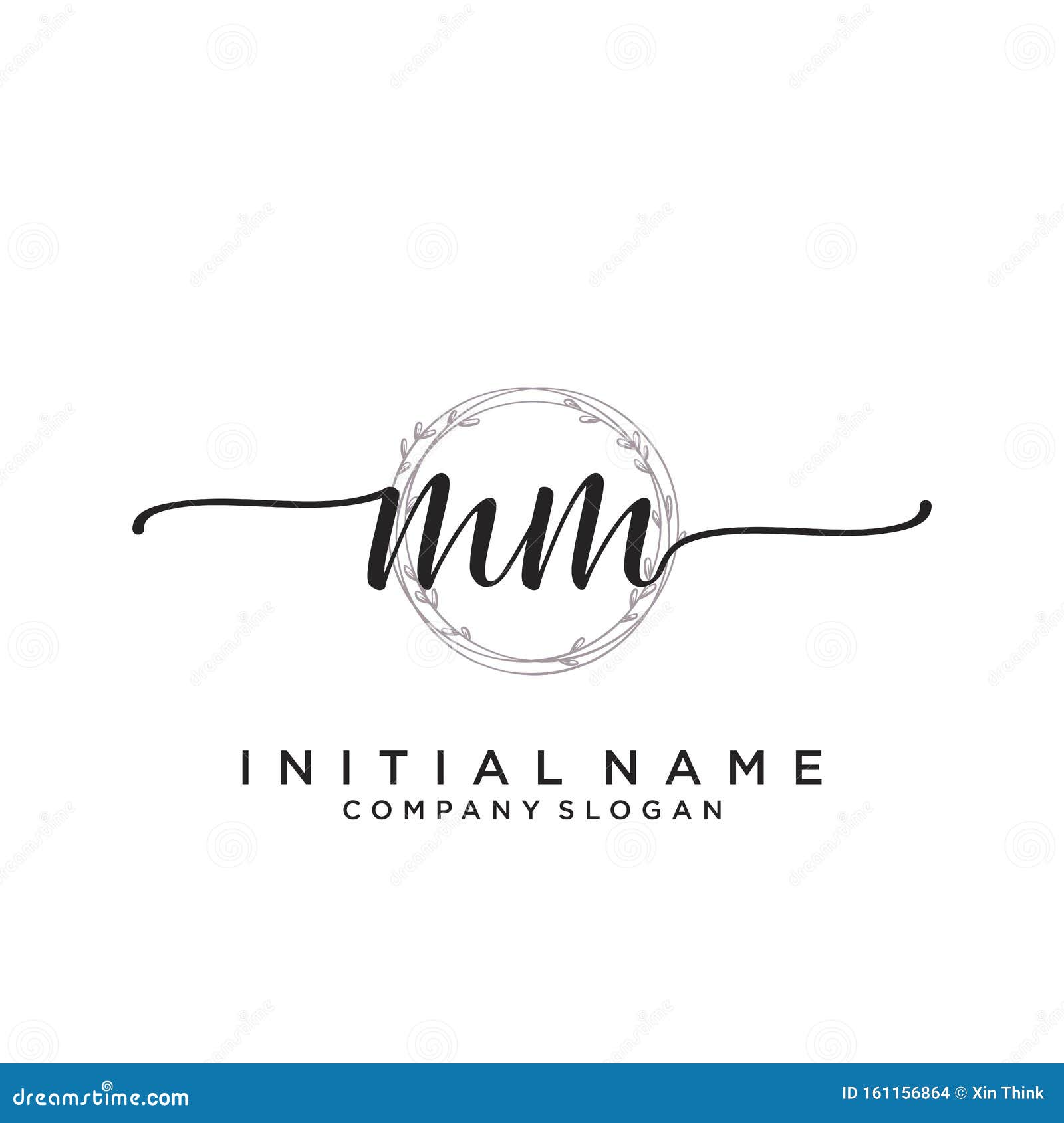 MM Letter Initial Beauty Monogram and Elegant Logo Design, Handwriting ...