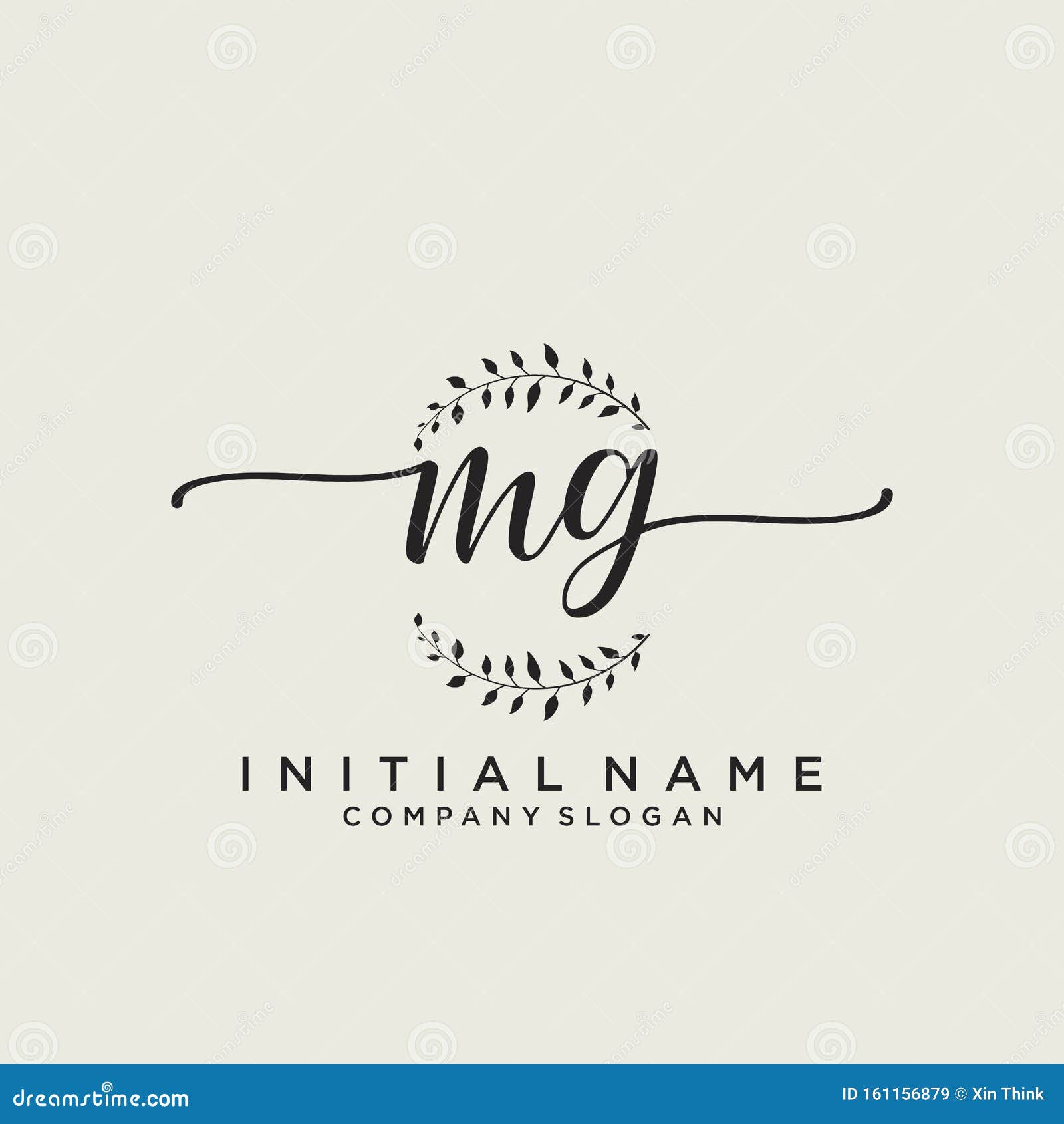 MG Letter Initial Beauty Monogram and Elegant Logo Design, Handwriting ...