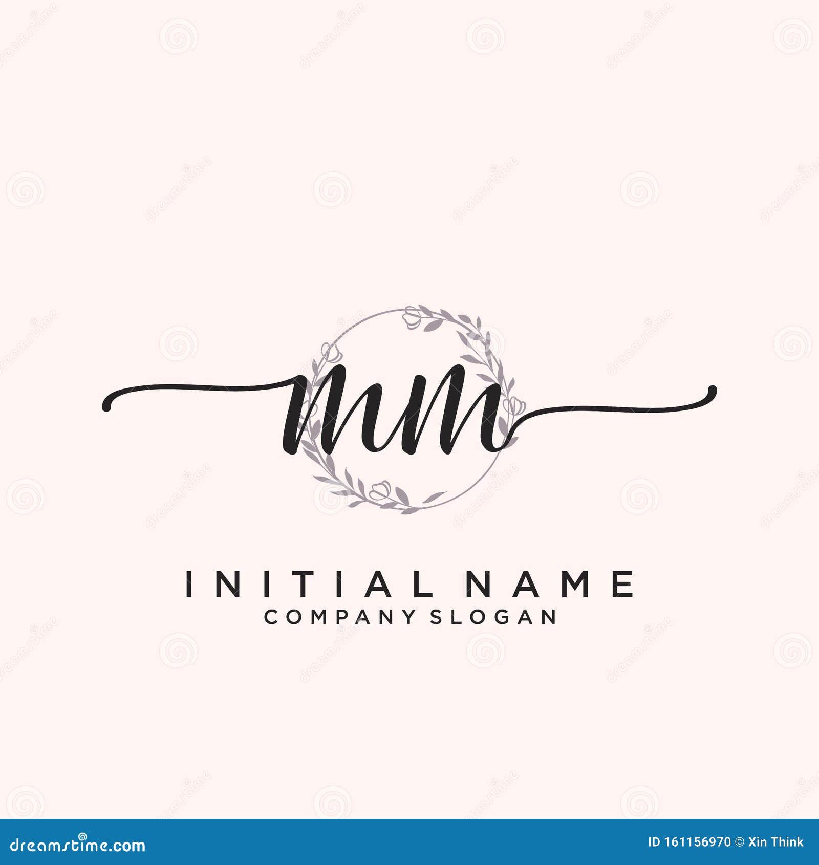 MM Letter Initial Beauty Monogram and Elegant Logo Design, Handwriting ...