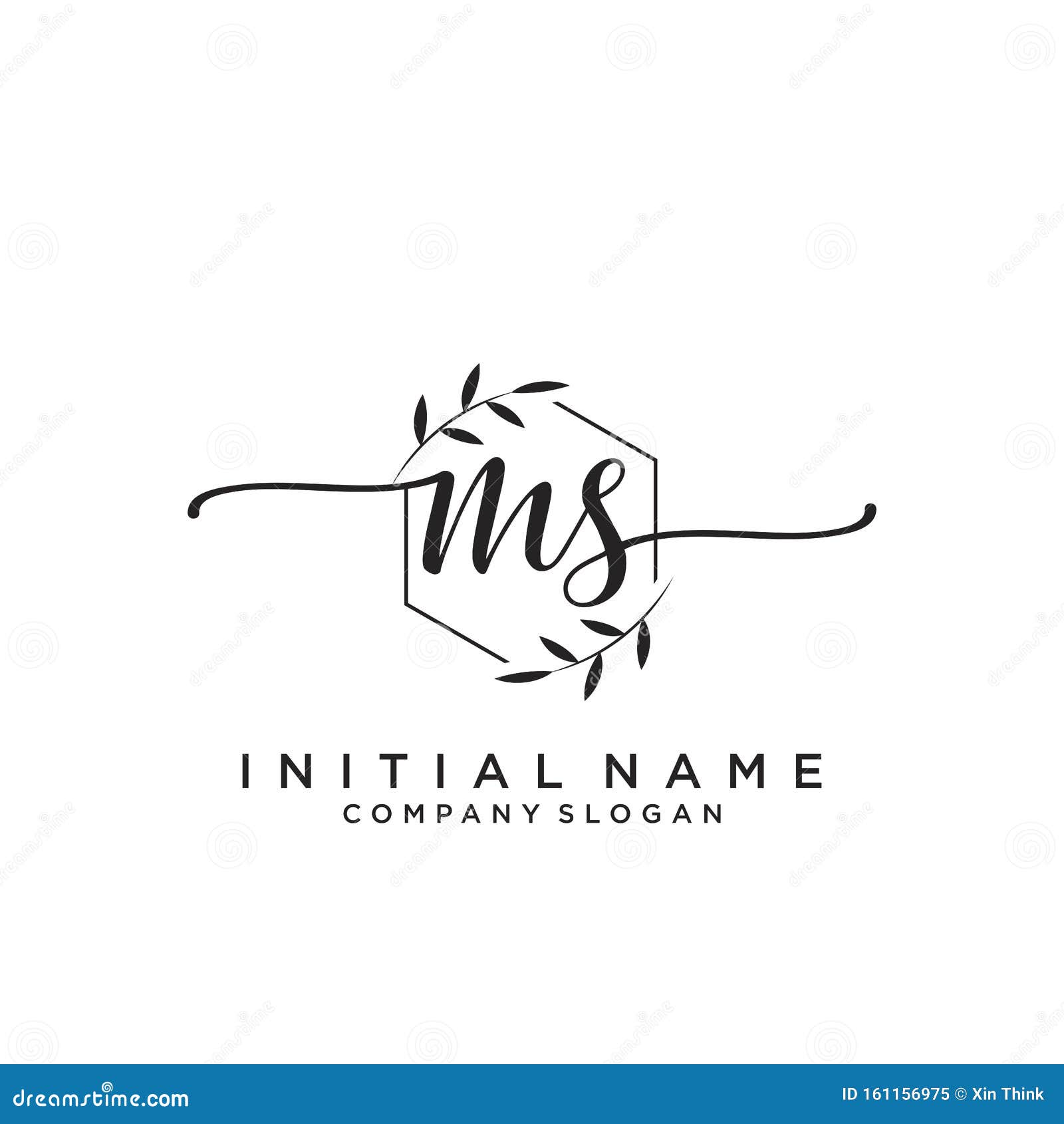 MS Letter Initial Beauty Monogram and Elegant Logo Design, Handwriting ...