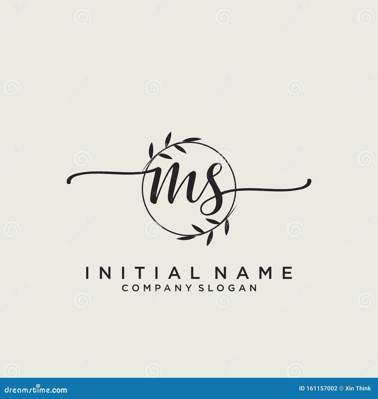 MS Letter Initial Beauty Monogram and Elegant Logo Design, Handwriting ...
