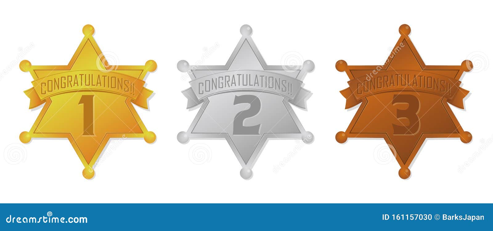 Sheriff Badge Ranking Medal Icon Set Stock Vector - Illustration of ...