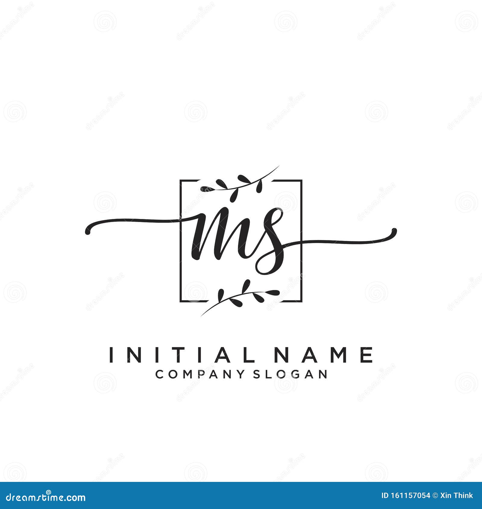 MS Letter Initial Beauty Monogram and Elegant Logo Design, Handwriting ...
