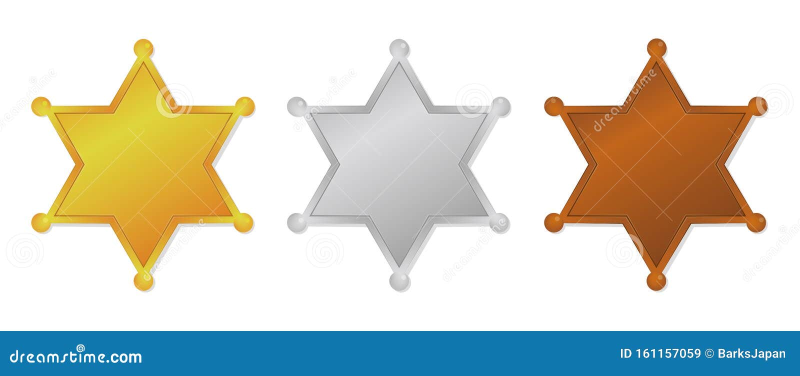 Sheriff Badge Ranking Medal Icon Set Stock Vector - Illustration of ...