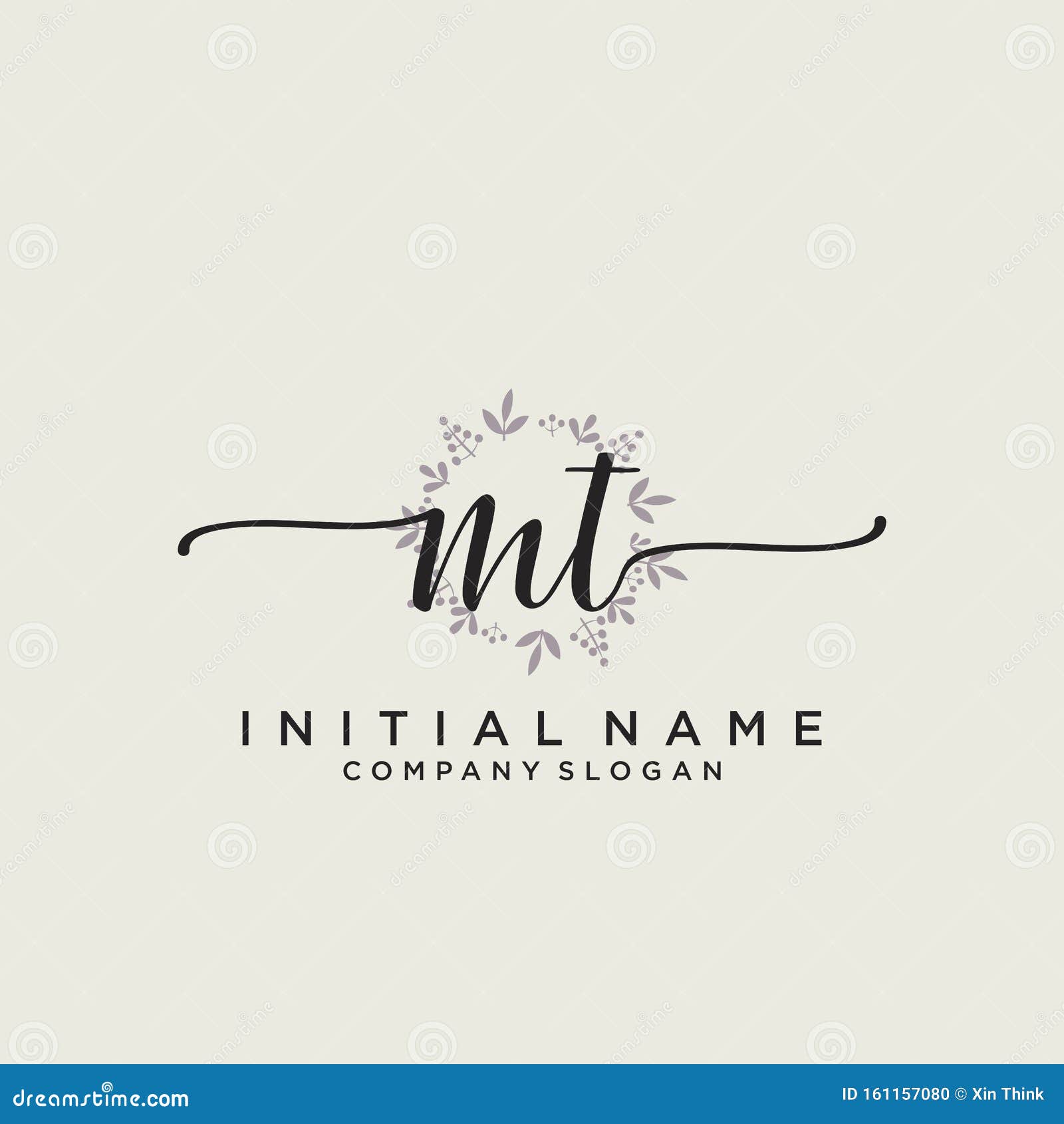 MT Letter Initial Beauty Monogram and Elegant Logo Design, Handwriting ...