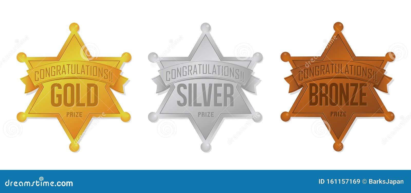 Sheriff Badge Ranking Medal Icon Set Stock Vector - Illustration of ...