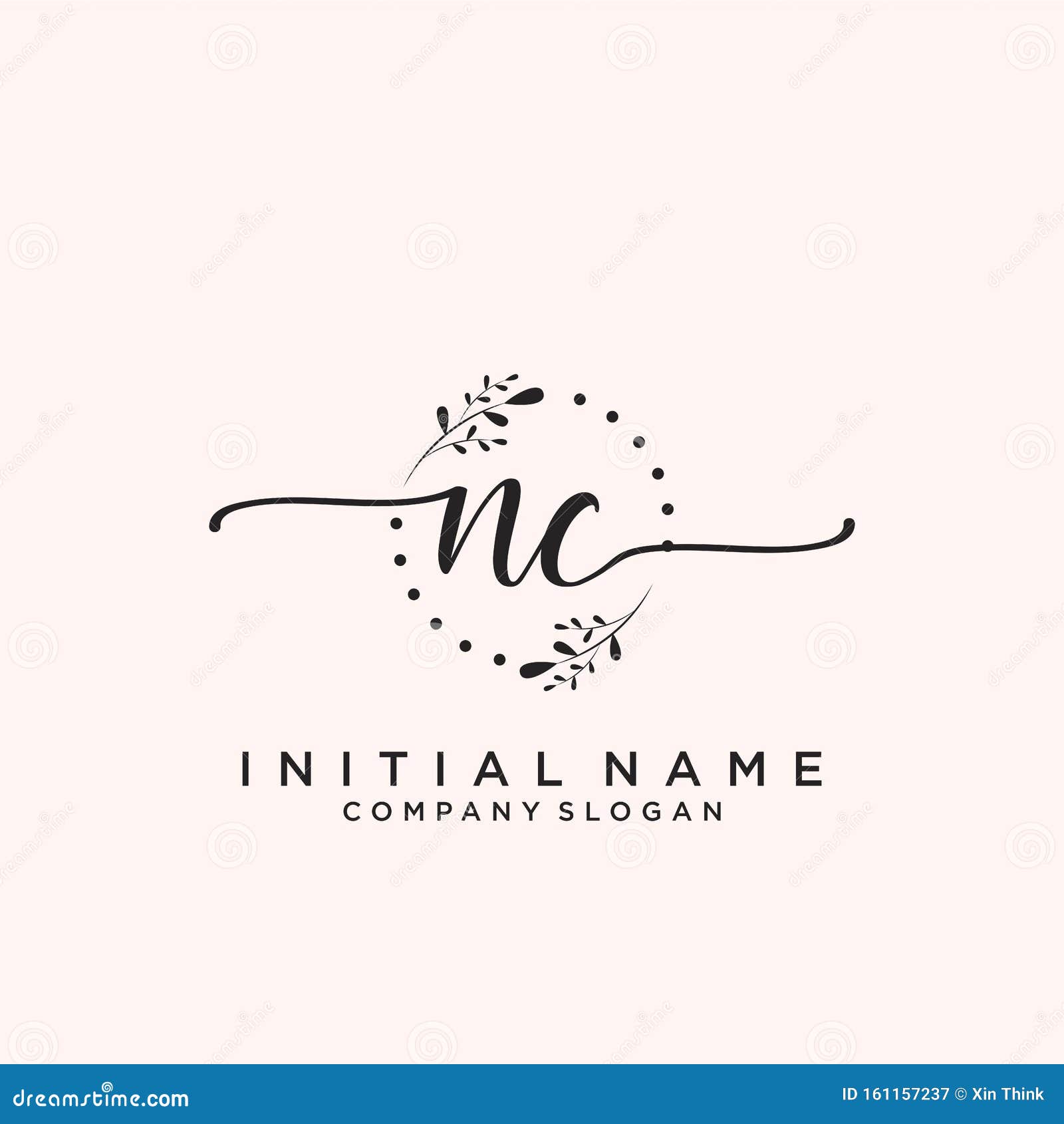 NC Letter Initial Beauty Monogram and Elegant Logo Design, Handwriting ...