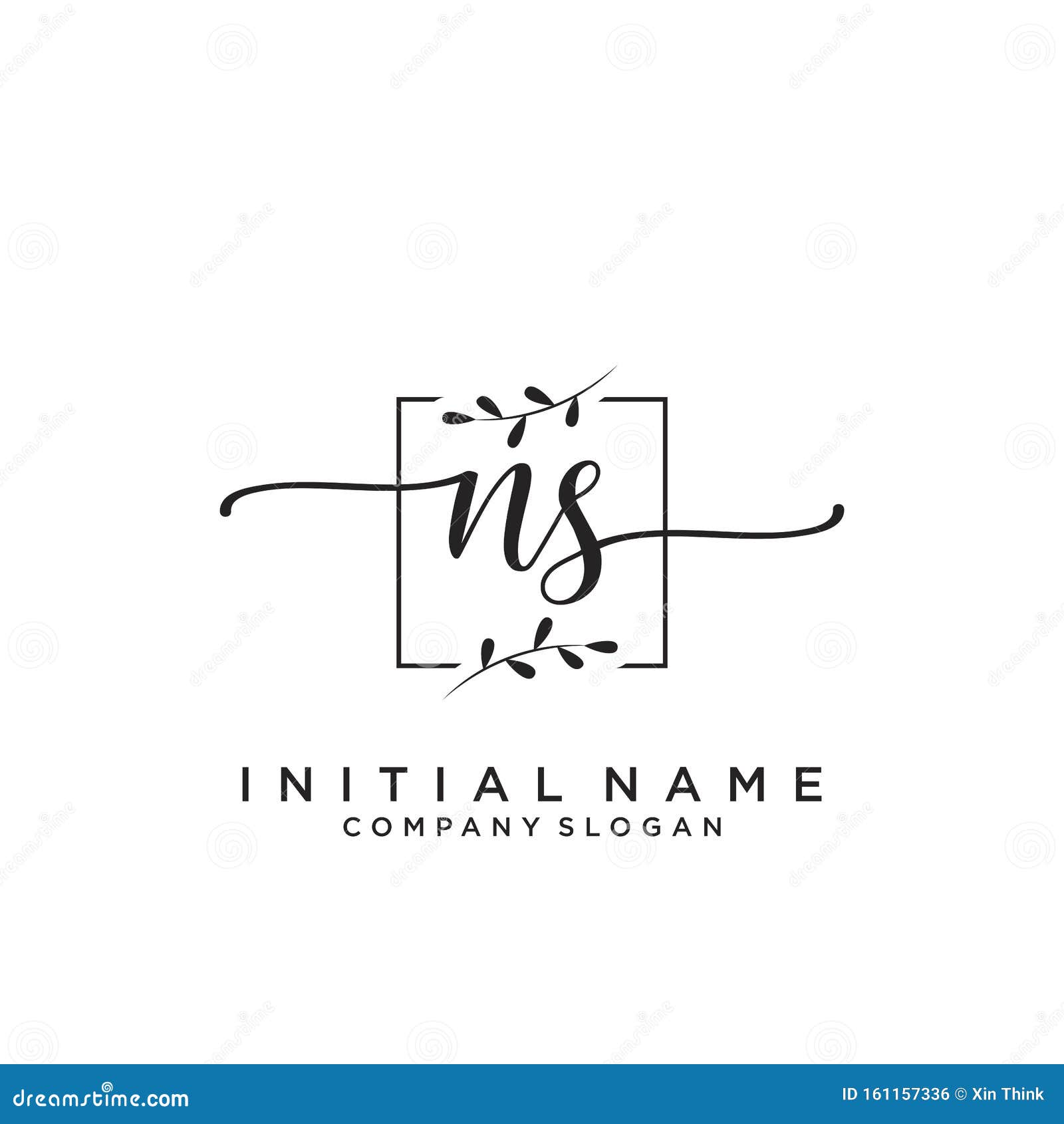 NS Letter Initial Beauty Monogram and Elegant Logo Design, Handwriting ...