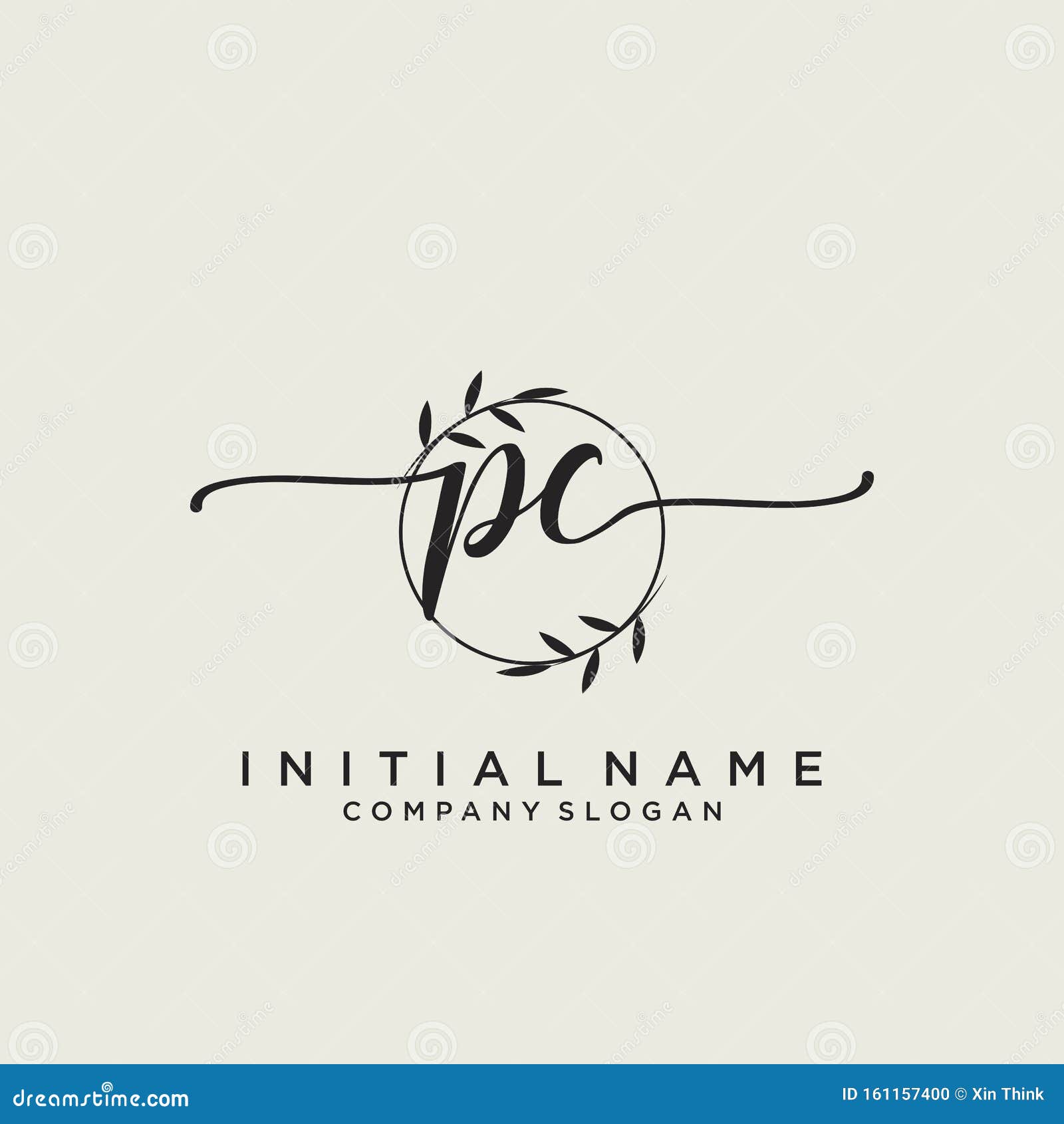 PC Letter Initial Beauty Monogram and Elegant Logo Design, Handwriting ...