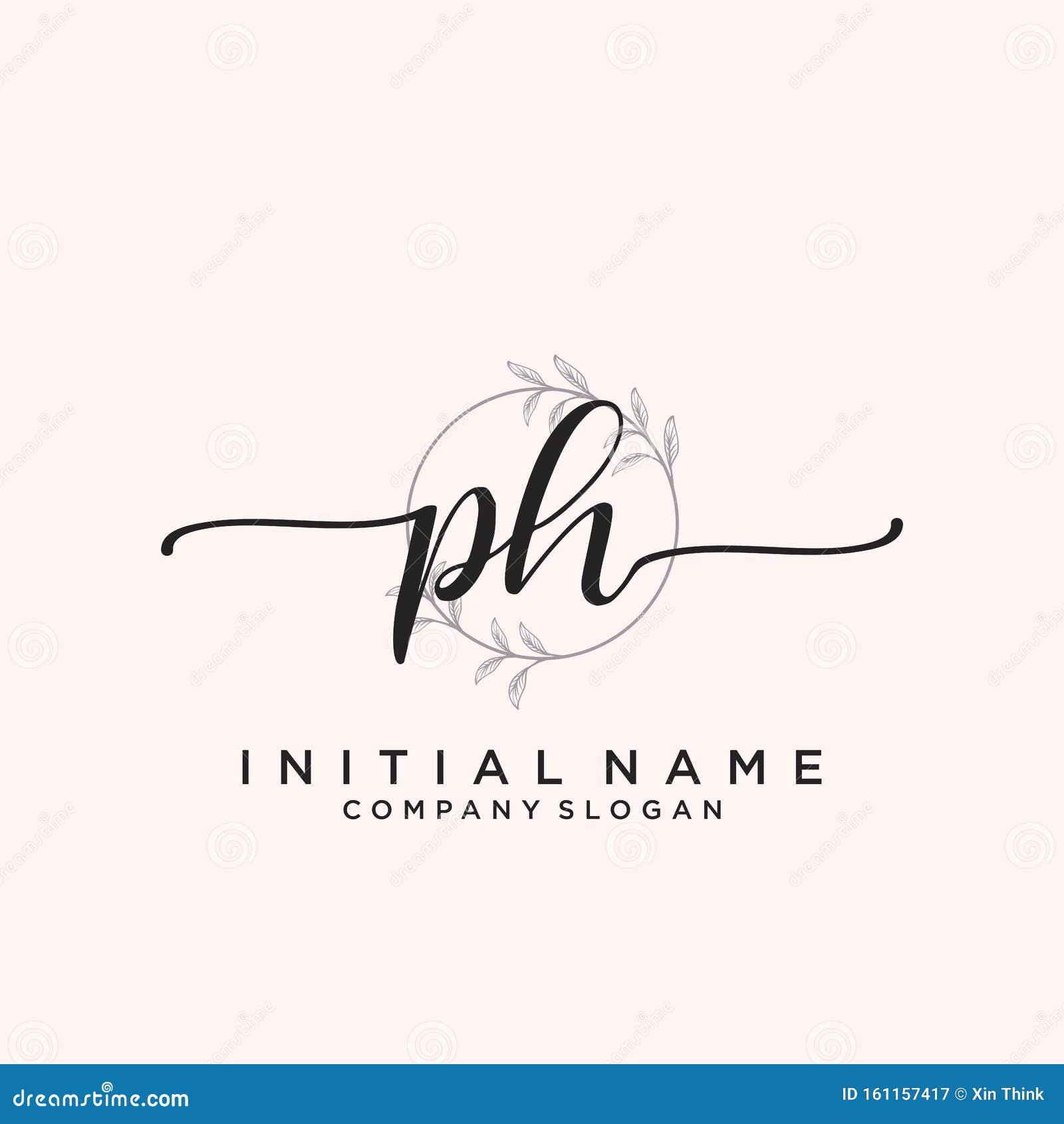 PH Letter Initial Beauty Monogram and Elegant Logo Design, Handwriting ...
