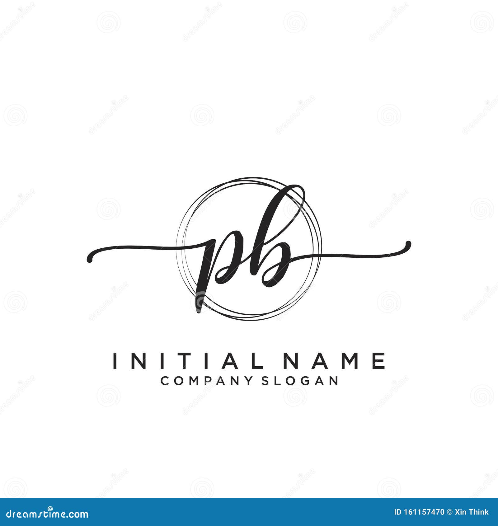 PB Letter Initial Beauty Monogram and Elegant Logo Design, Handwriting ...