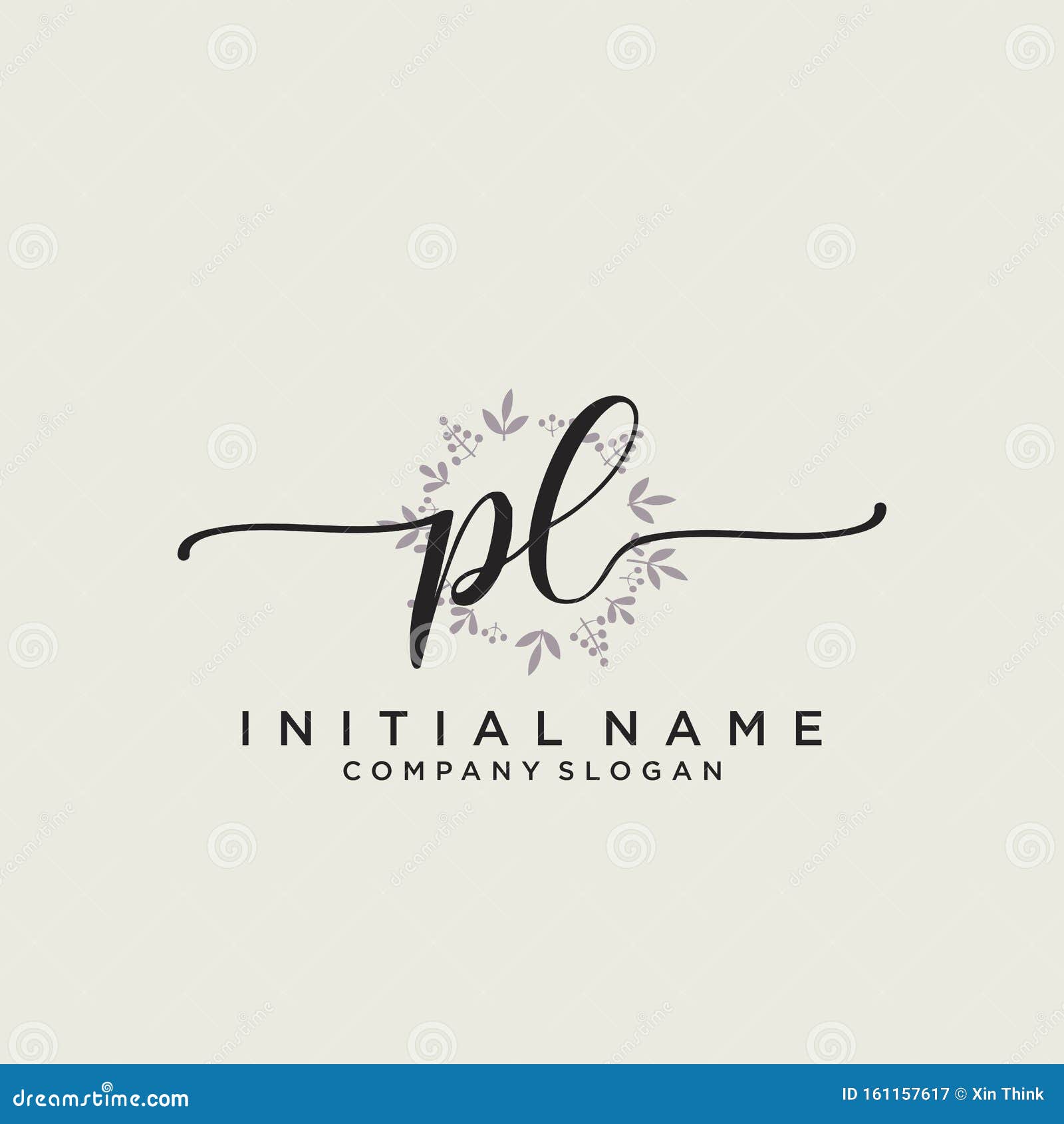 PL Letter Initial Beauty Monogram and Elegant Logo Design, Handwriting ...