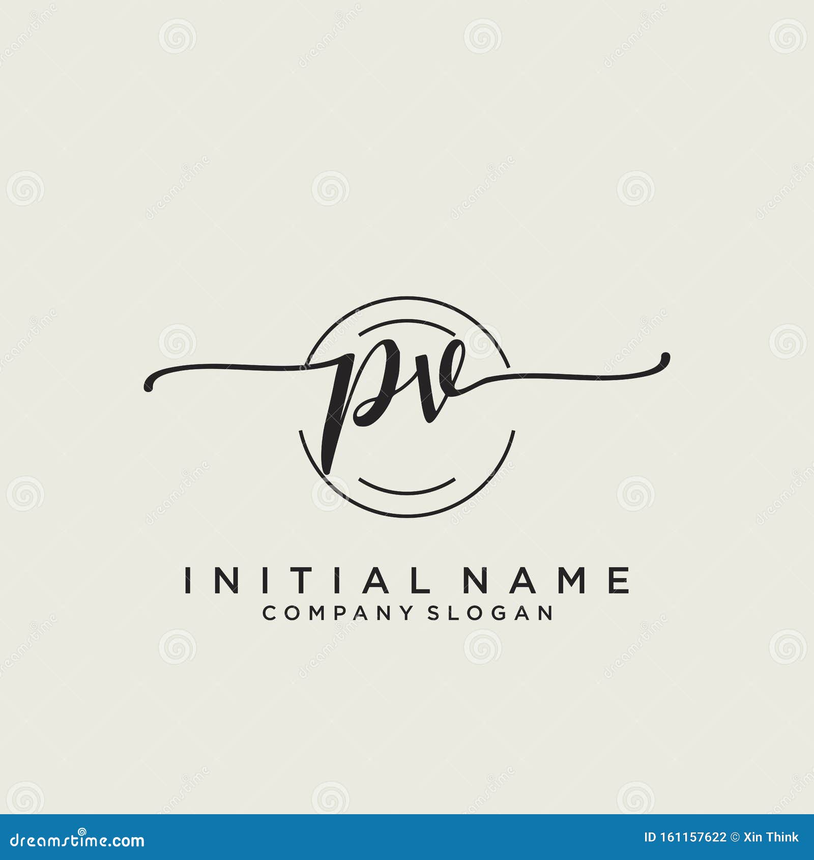 PV Letter Initial Beauty Monogram and Elegant Logo Design, Handwriting ...