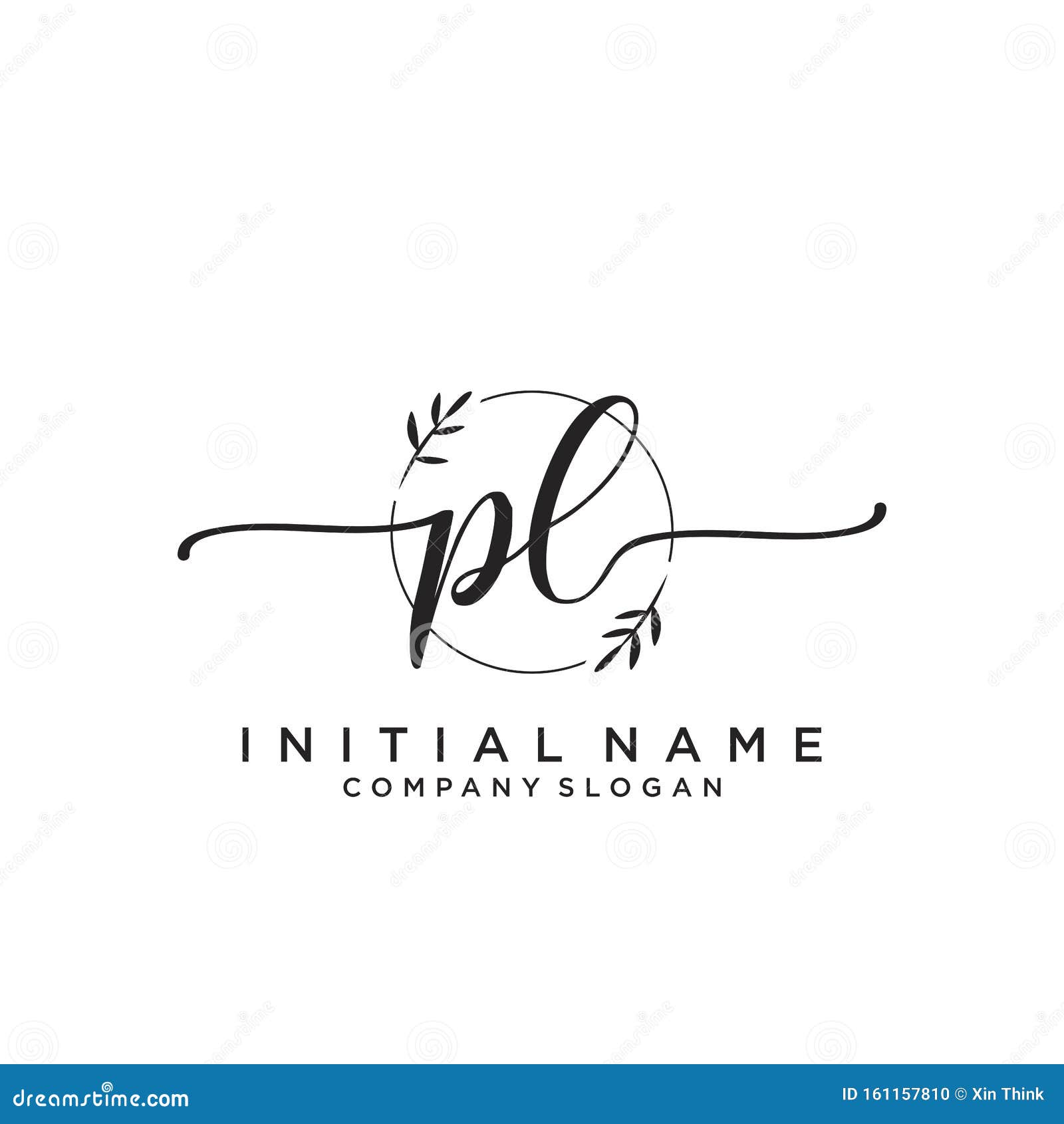 PL Letter Initial Beauty Monogram and Elegant Logo Design, Handwriting ...